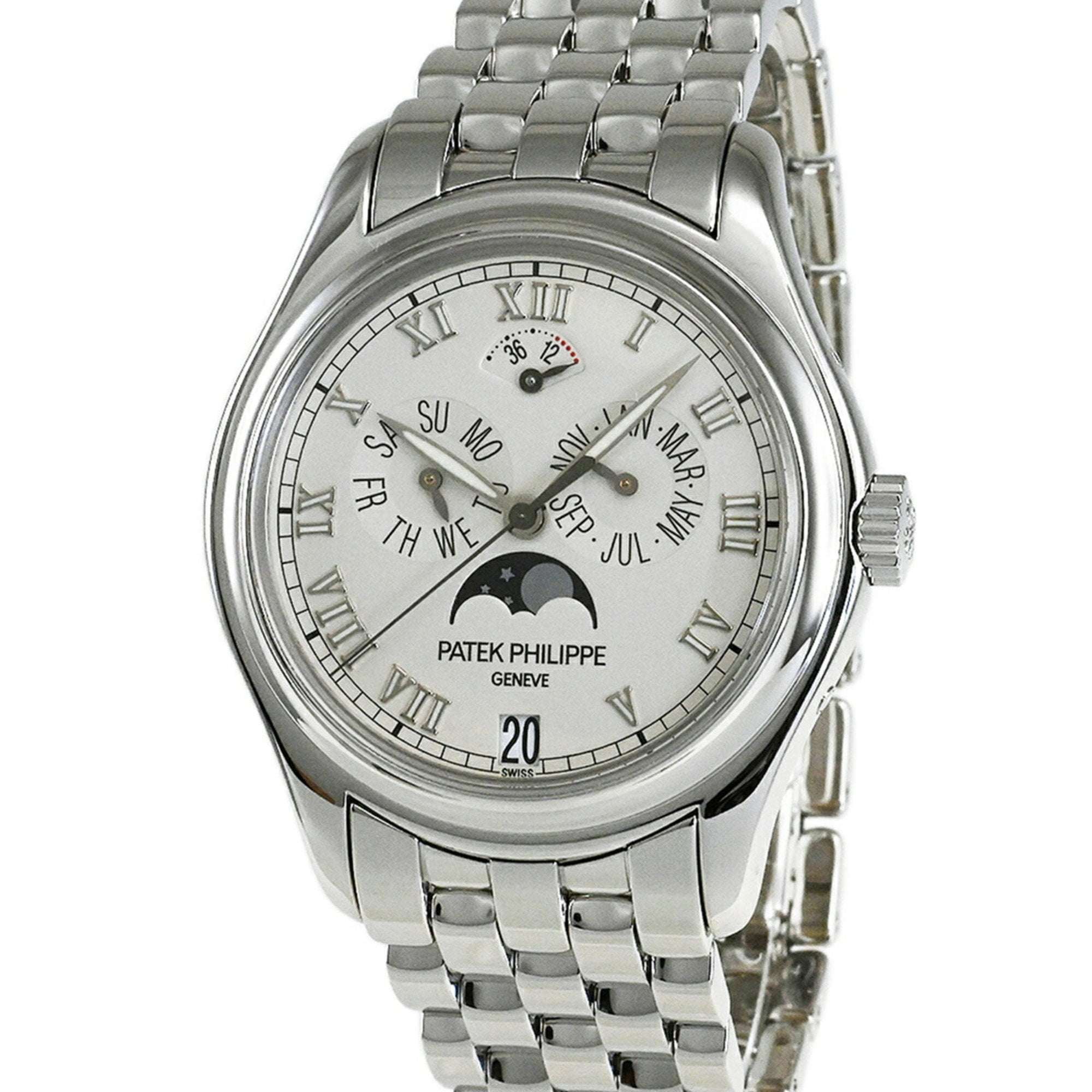 Pre-Owned PATEK PHILIPPE Complications Watch Annual Calendar Moon Phase ...