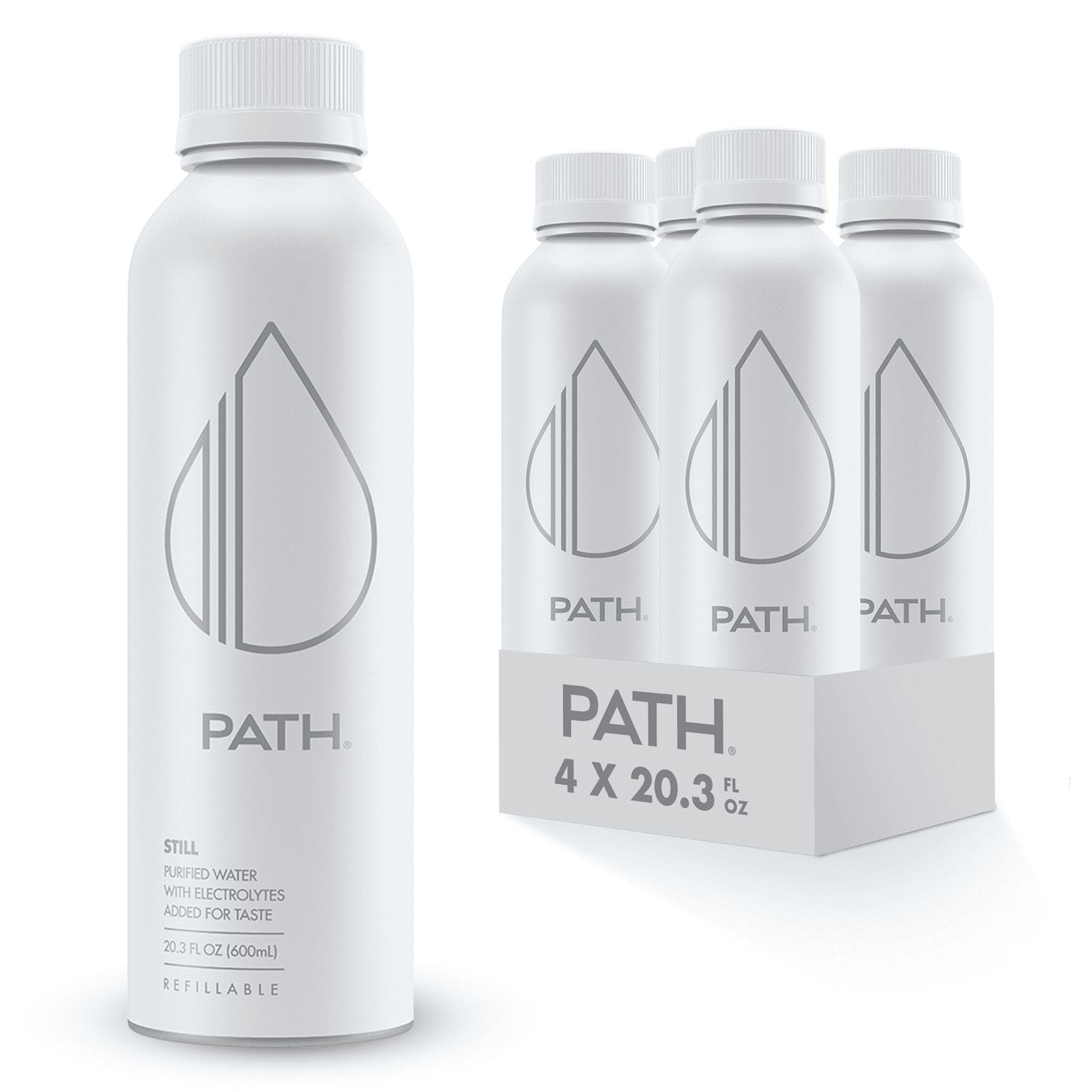 PATH Water Ultra-Purified Still Water, 20 fl oz, 4 pack Aluminum ...