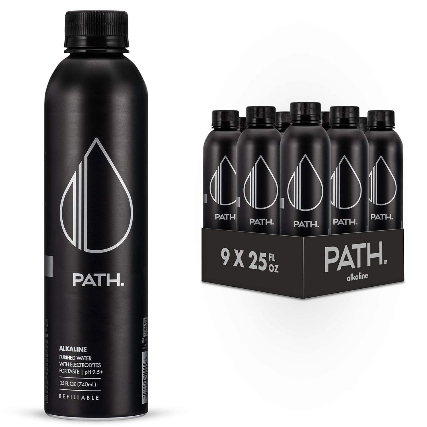 PATH Pure PH Purified Alkaline Water in Durable, Refillable Aluminum ...