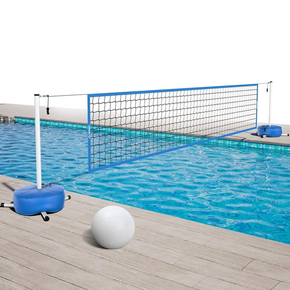 PATIASSY Pool Volleyball Net Set with Weighted Base Adjustable 15ft ...