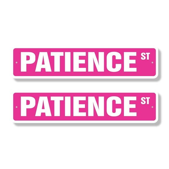 PATIENCE Classic Street Sign (2 Pack) Childrens Name Room Sign Road ...
