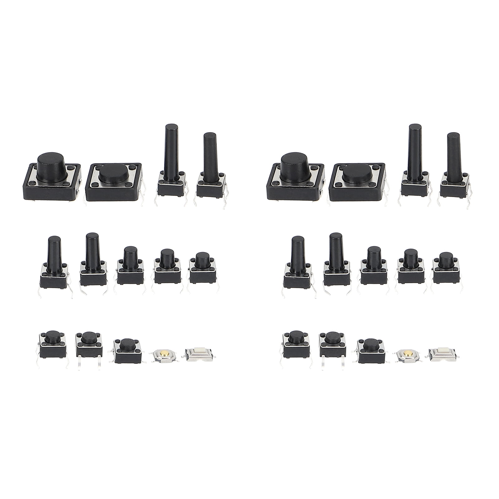 PATIFESFUN 140Pcs Tactile Push Button Switches for Breadboard Use Black ...