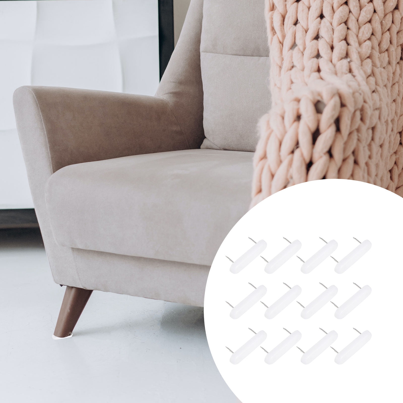 PATIFESFUN White Furniture Slider Nails 100Pack for Reducing Friction ...