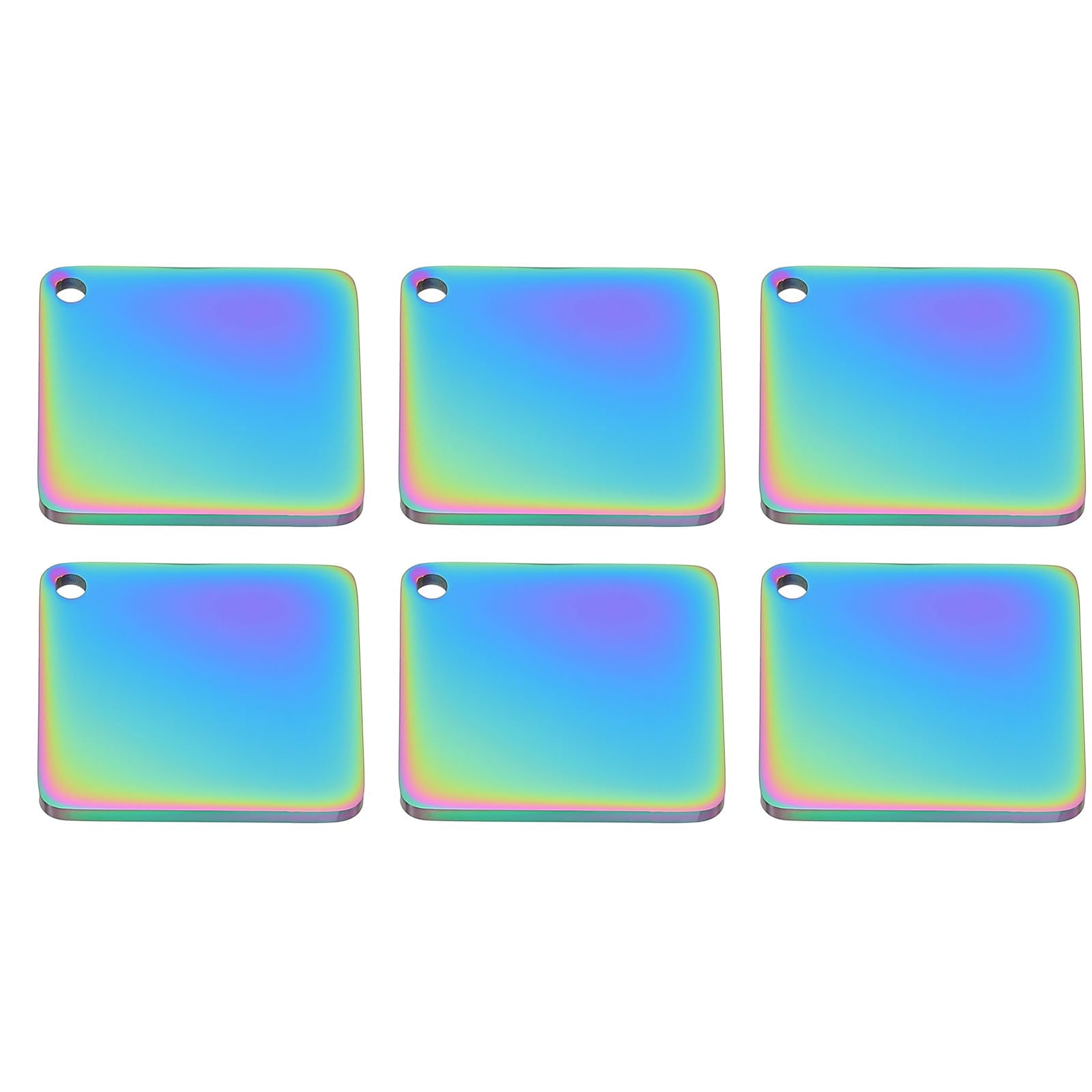 PATIKIL 6Pcs Metal Stamping Blanks, 30mm AIS1 Square Stamping Name Tags ...