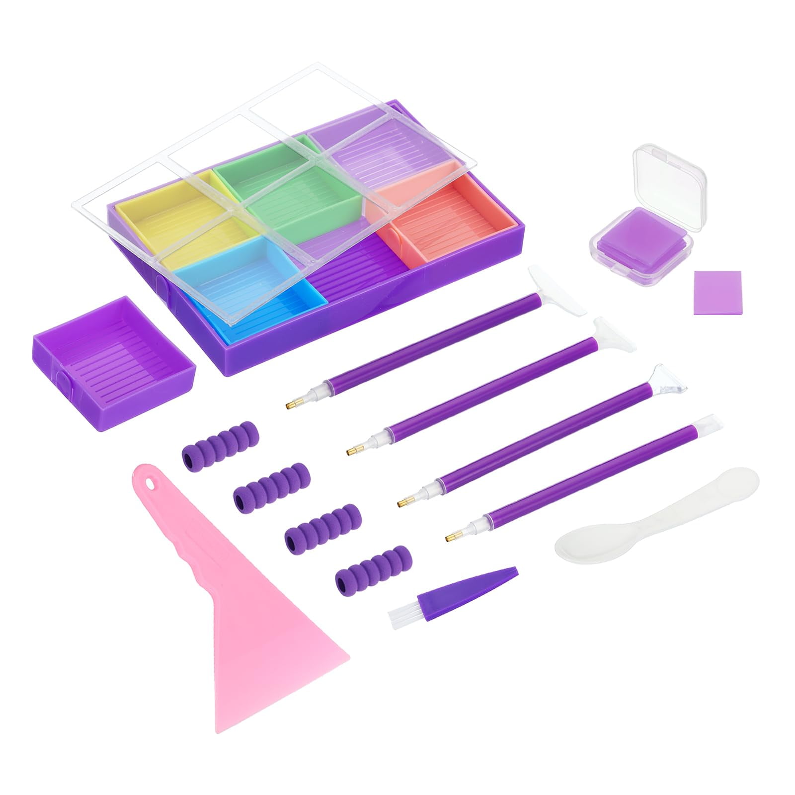 PATIKIL Diamond Painted Tray, 26PCS Diamond AIS1 Painted Accessories ...