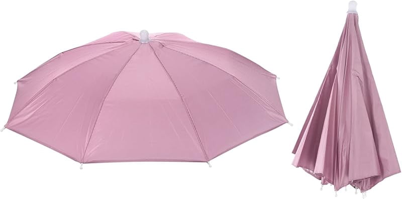 PATIKIL Fishing Umbrella Hat Elastic Folding Sun Rain Cap Head Umbrella ...