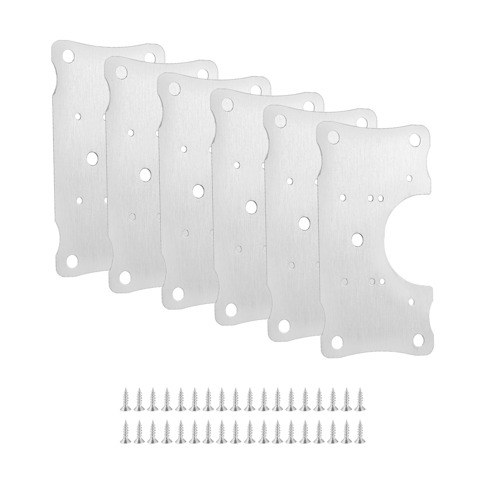 PATIKIL Hinges Repair Plate, 6pcs Stainless Steel Cabinet Door Hinge Repair Kit Plate with ...