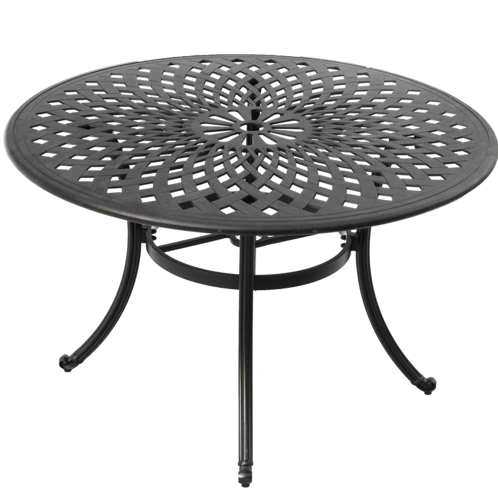 "PATIO-IN 48"" Aluminium Dining Table, Outdoor Bistro Table, Adjustable ...