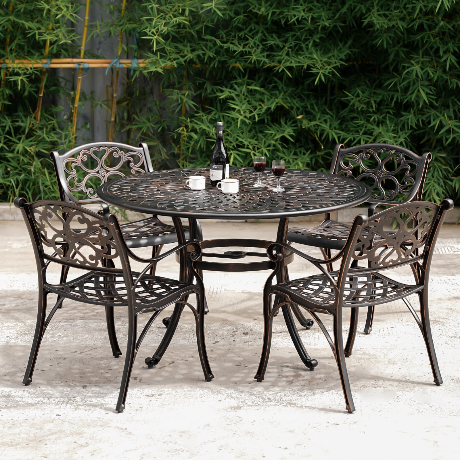 48 inch round cast aluminum patio table store