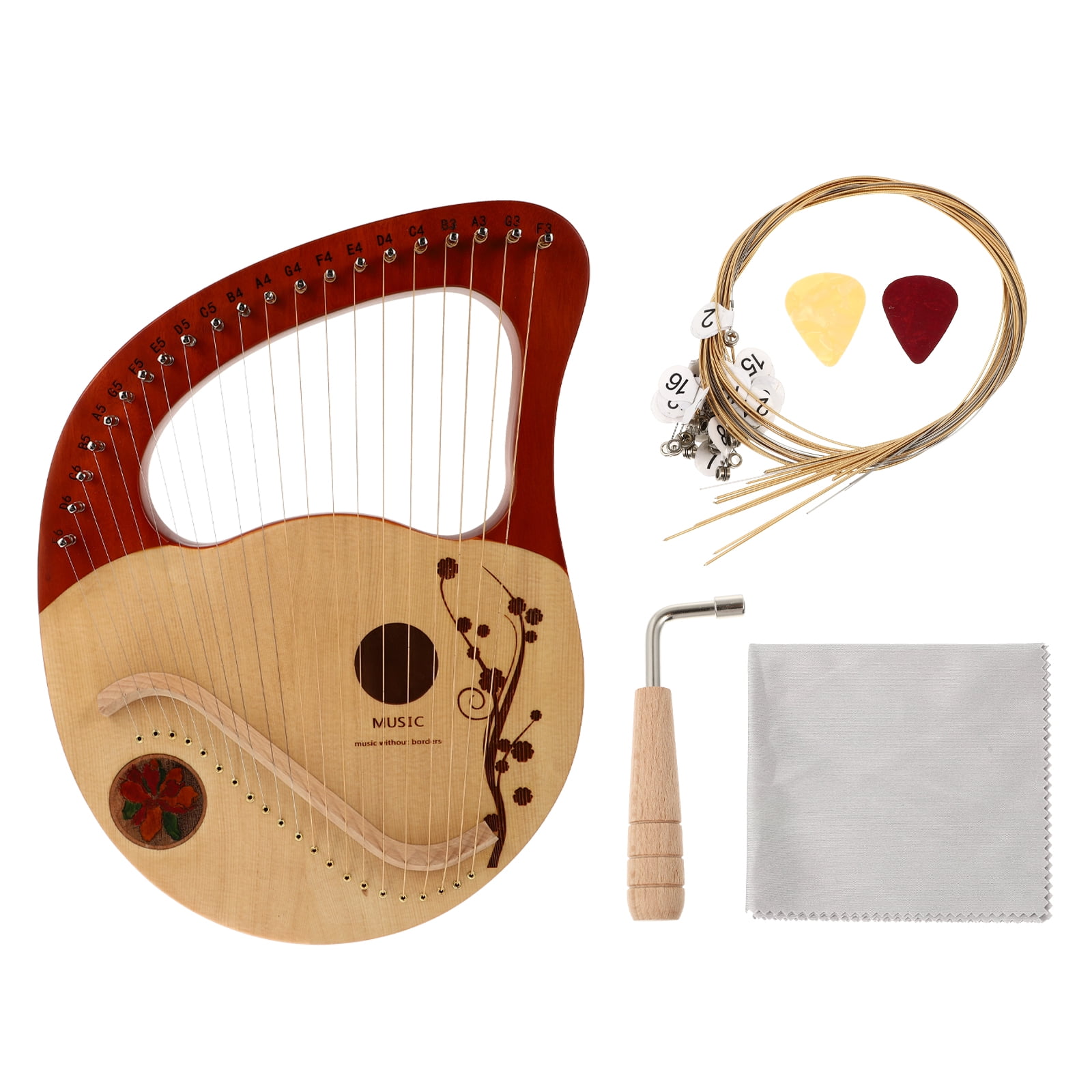 PATKAW 1 Set Lyre Harp Portable Small Lyre Durable 21 String Lyre With ...