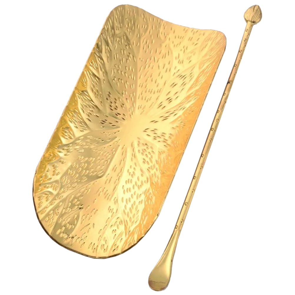 PATKAW 1 Set Tea Leaf Scoop Storage Dish Alloy Tea Leaf Storage Holder ...