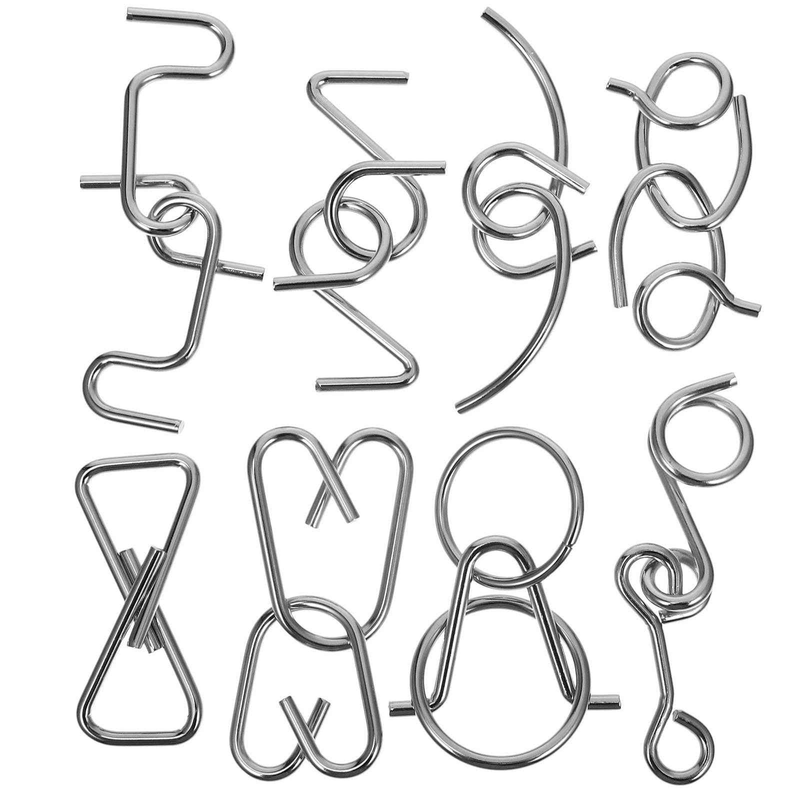 PATKAW 1 Set of Interlock Puzzles Game Adults Kids Metal Puzzles ...