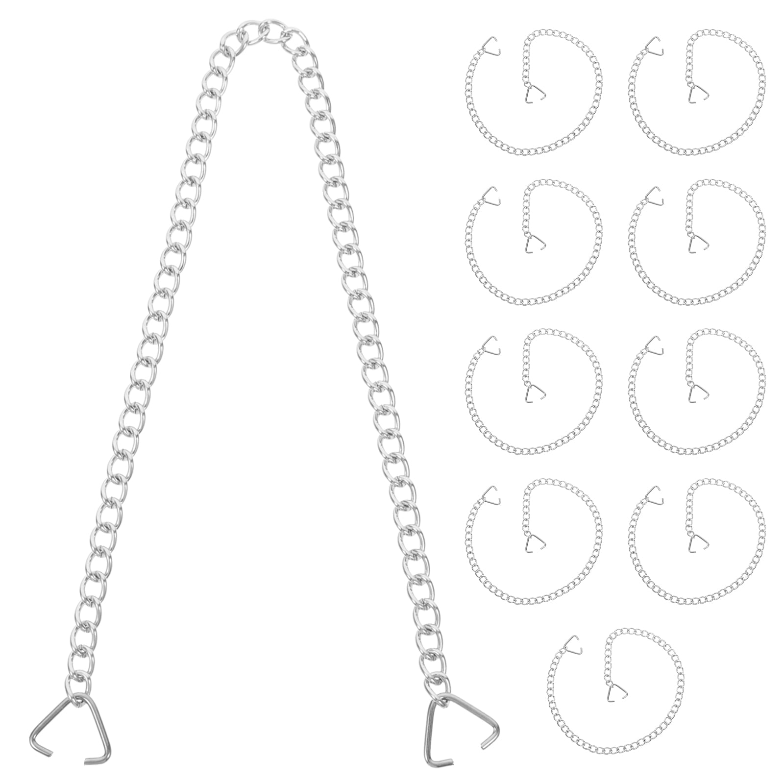 PATKAW 10pcs Hanging Basket Chains Stainless Steel Chains With Buckles ...