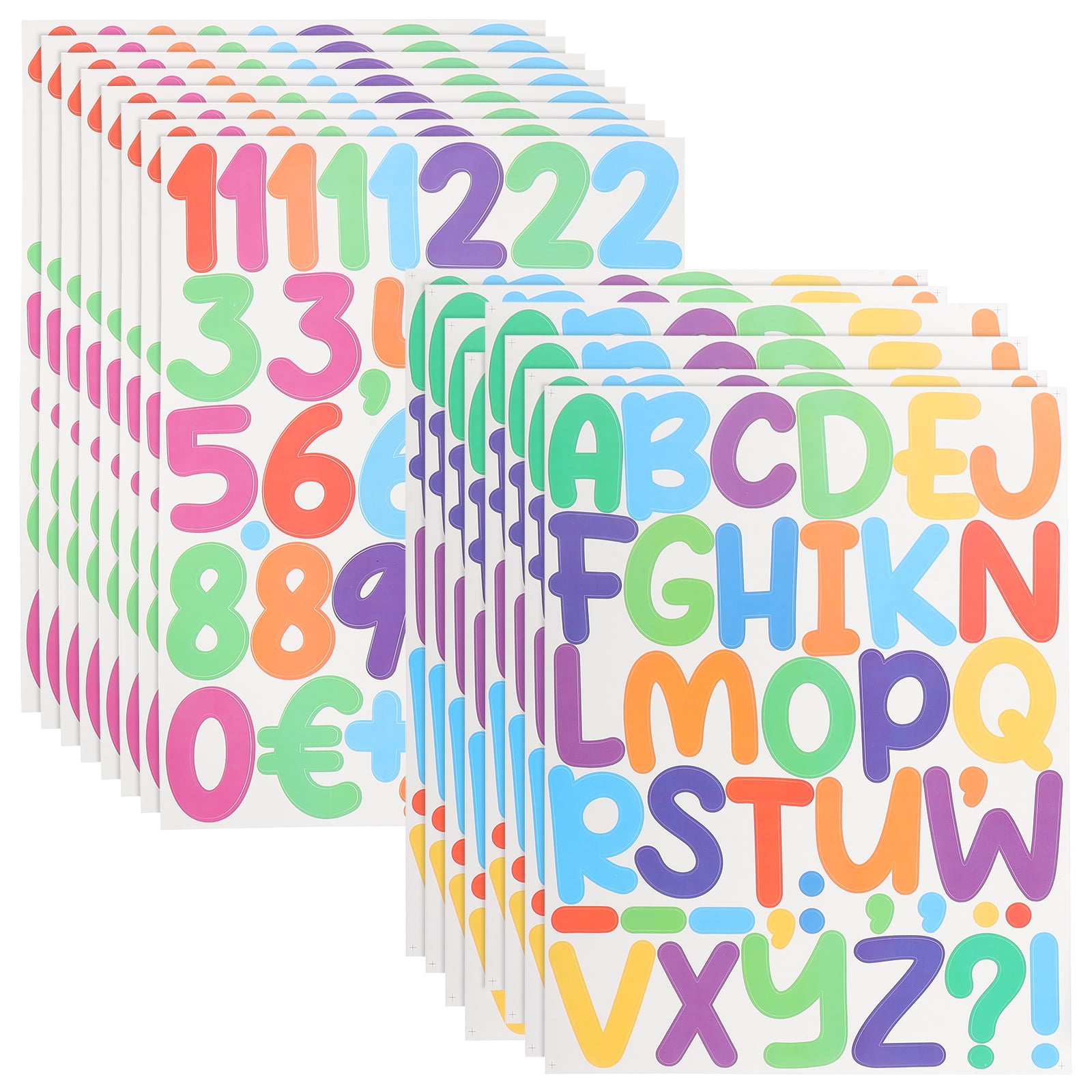PATKAW 16 Sheets Letter Number Stickers DIY Alphabet Number Stickers ...