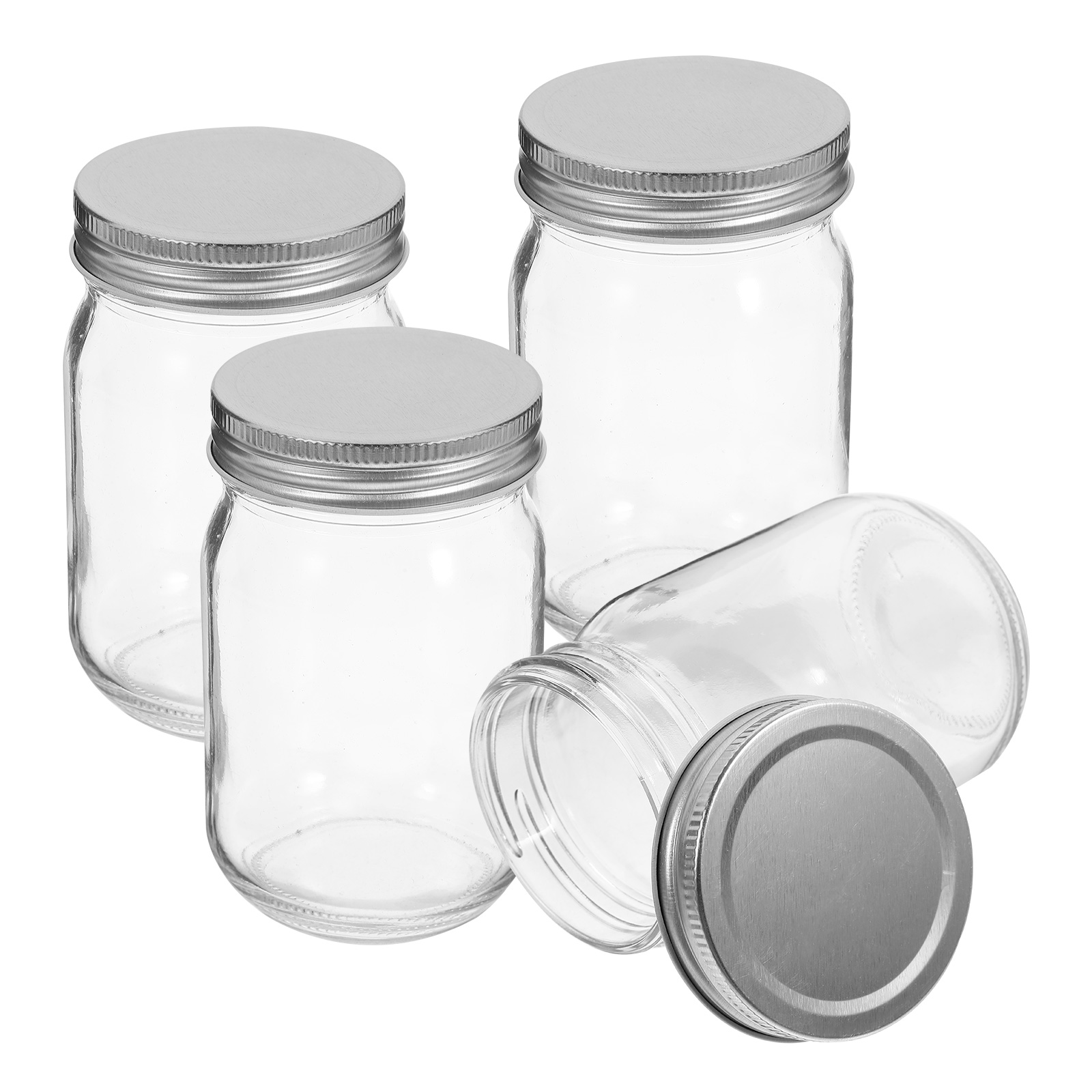 PATKAW 4pcs Glass Jam Jars with Lids Reusable Empty Sealed Mason Jars ...