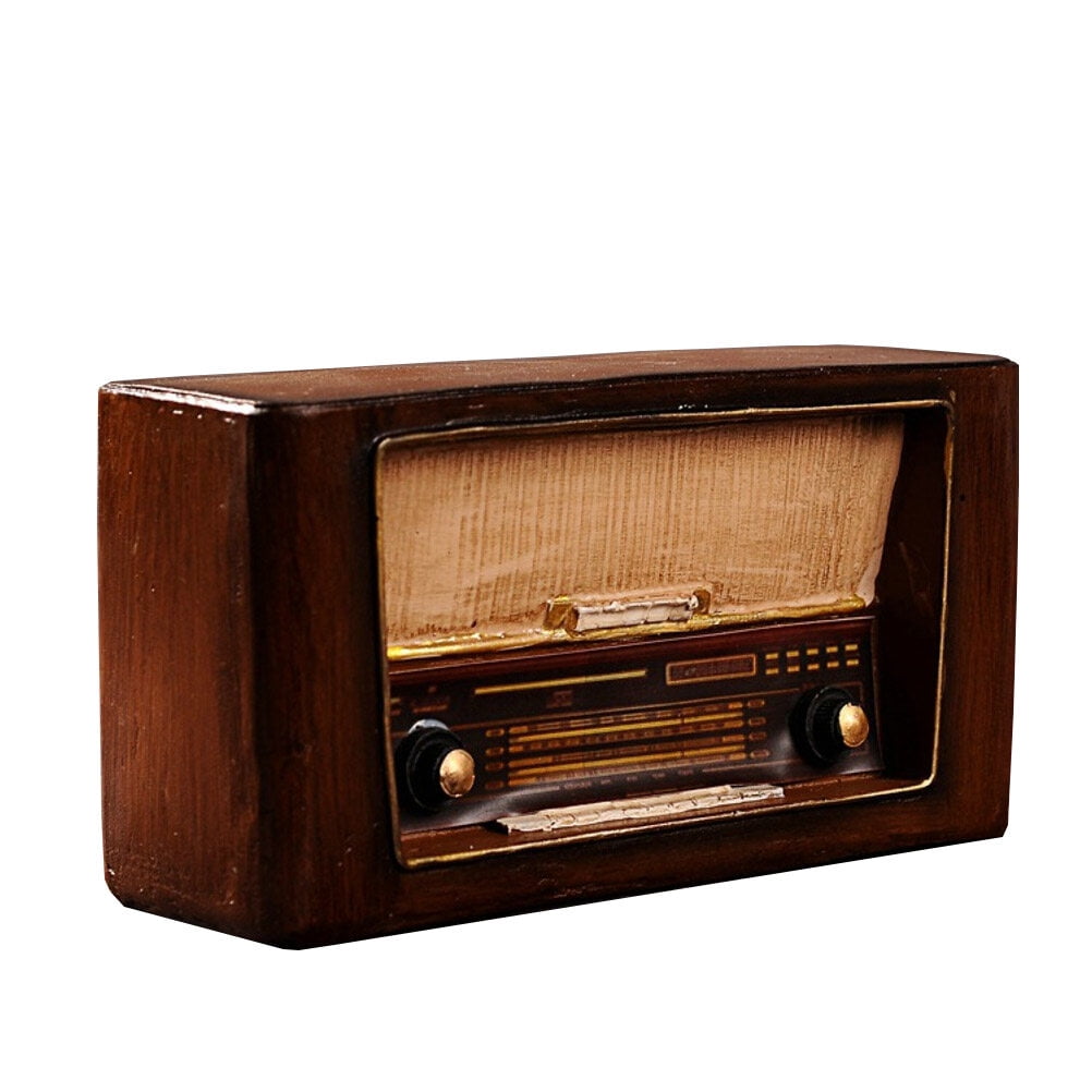 PATKAW Creative Vintage Old Style Radio Model Resin Desktop Display ...