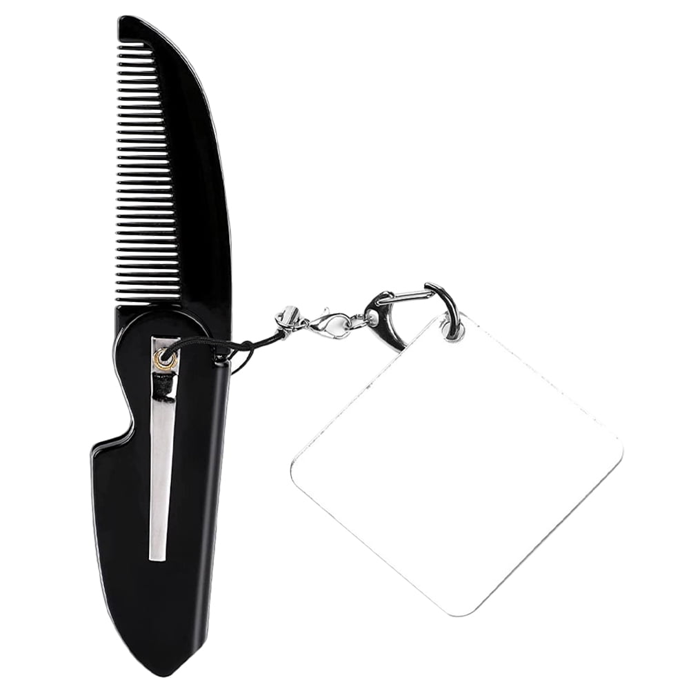 PATKAW Portable Foldable Comb Travel Folding Pocket Comb Beard Comb Fine Tooth Comb Keychain ...