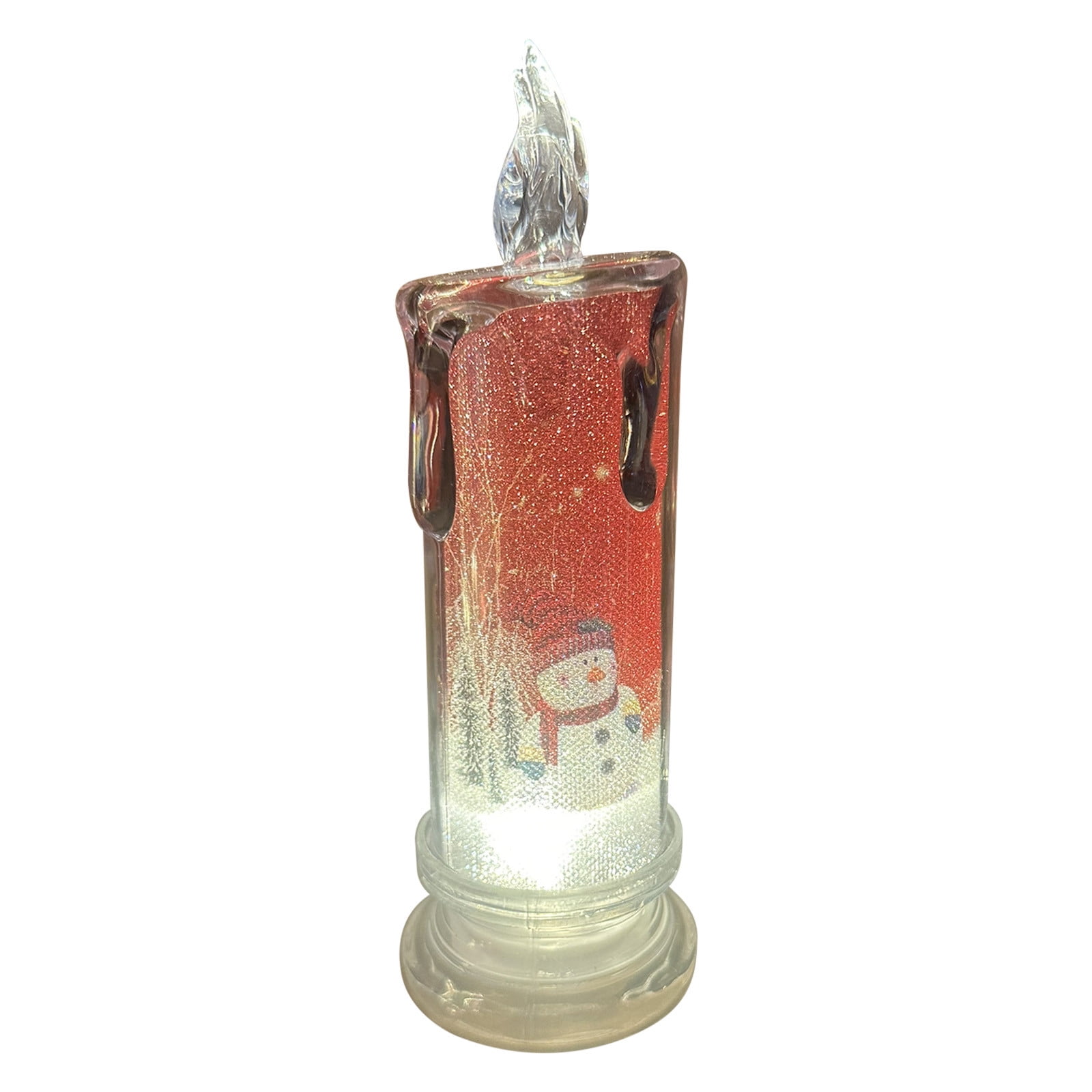 PATLOLAV Christmas Flameless White Candles with Santa Claus, Snowman ...