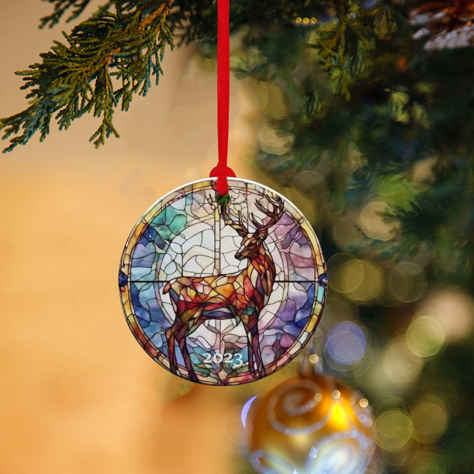 PATLOLAV Christmas Ornament, Christmas Acrylic Pendant Concave Textured ...