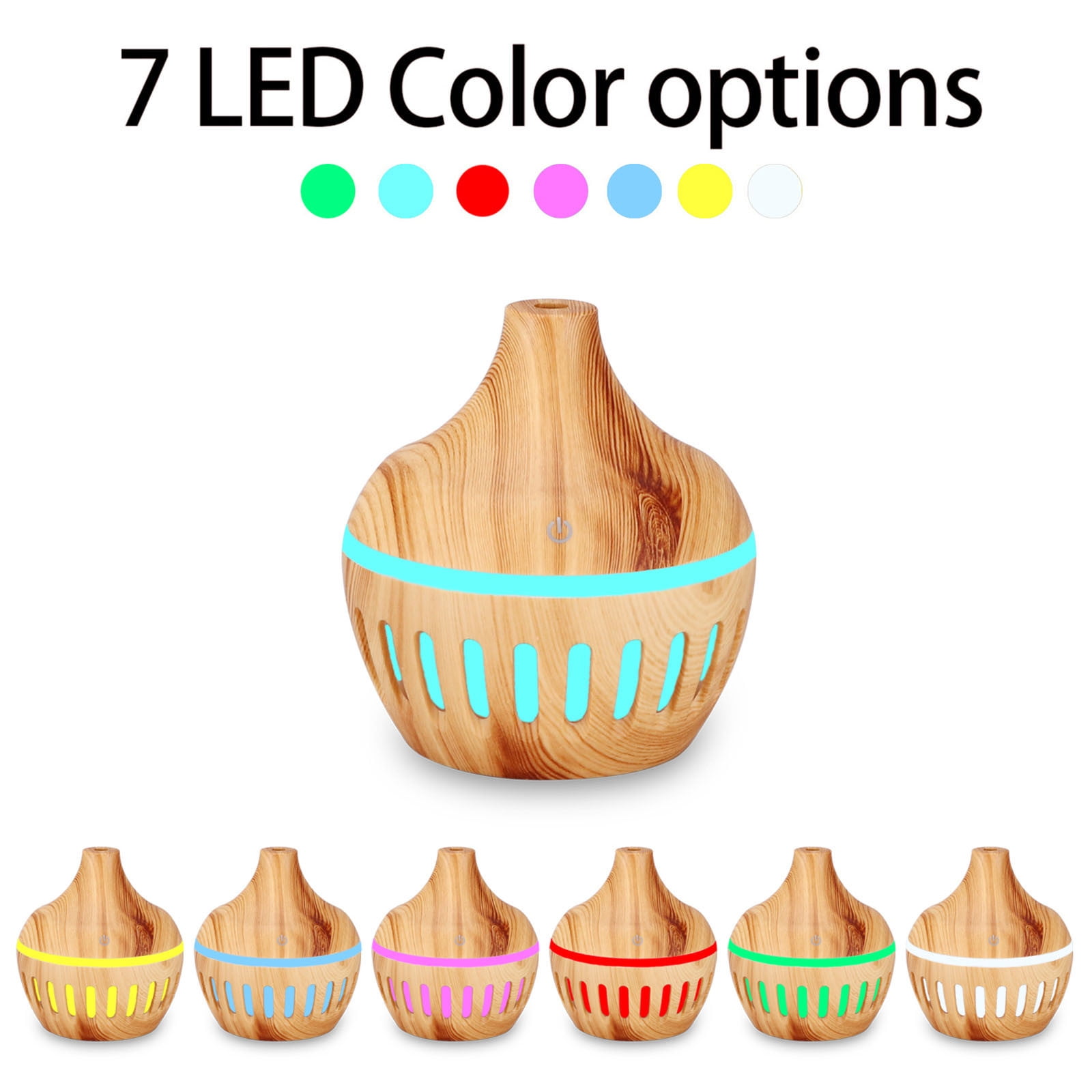 PATLOLAV Humidifier Vase Shape Portable Wood Grain Hollow Humidifiers ...