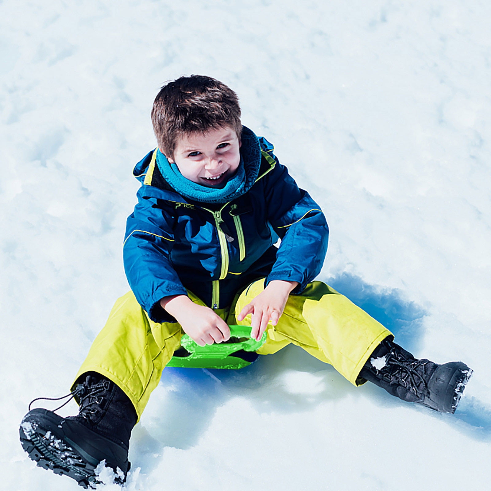 PATLOLAV Snow Sled Board for Kids Outdoor Winter Plastic Skiing Boards ...
