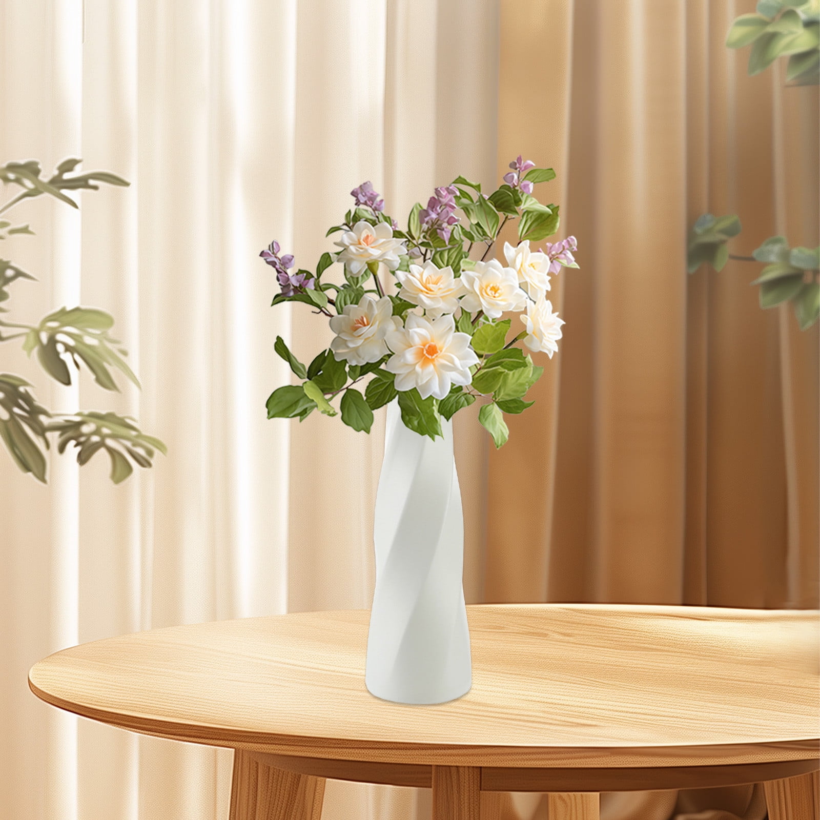 PATLOLLAV 1 Pcs Plastic Vase, Minimalist Imitation Ceramic Vase ...