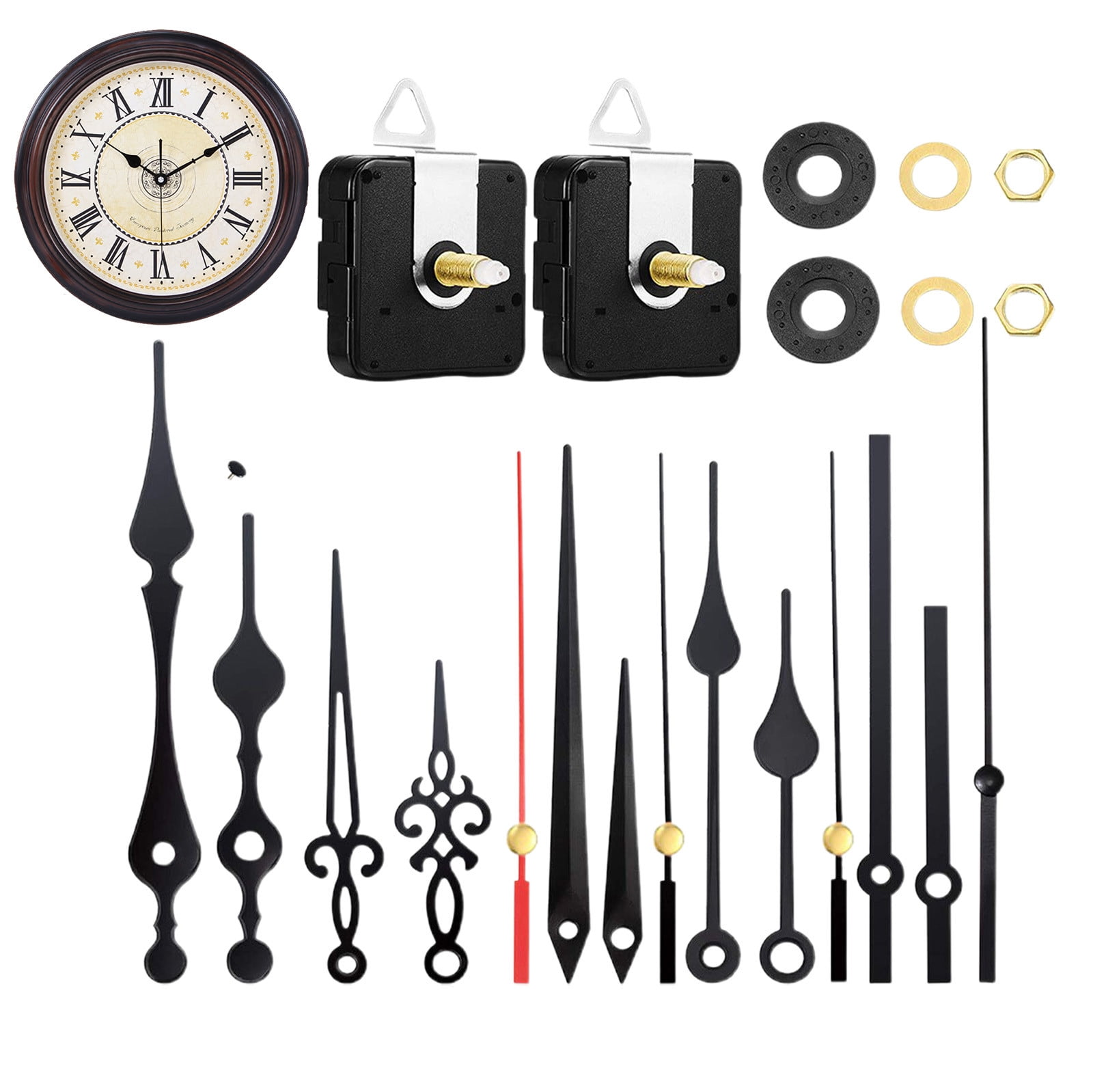 PATLOLLAV 2 Pcs Quartz Clock Mechanism Kit, Clock Mechanisms Mattery ...