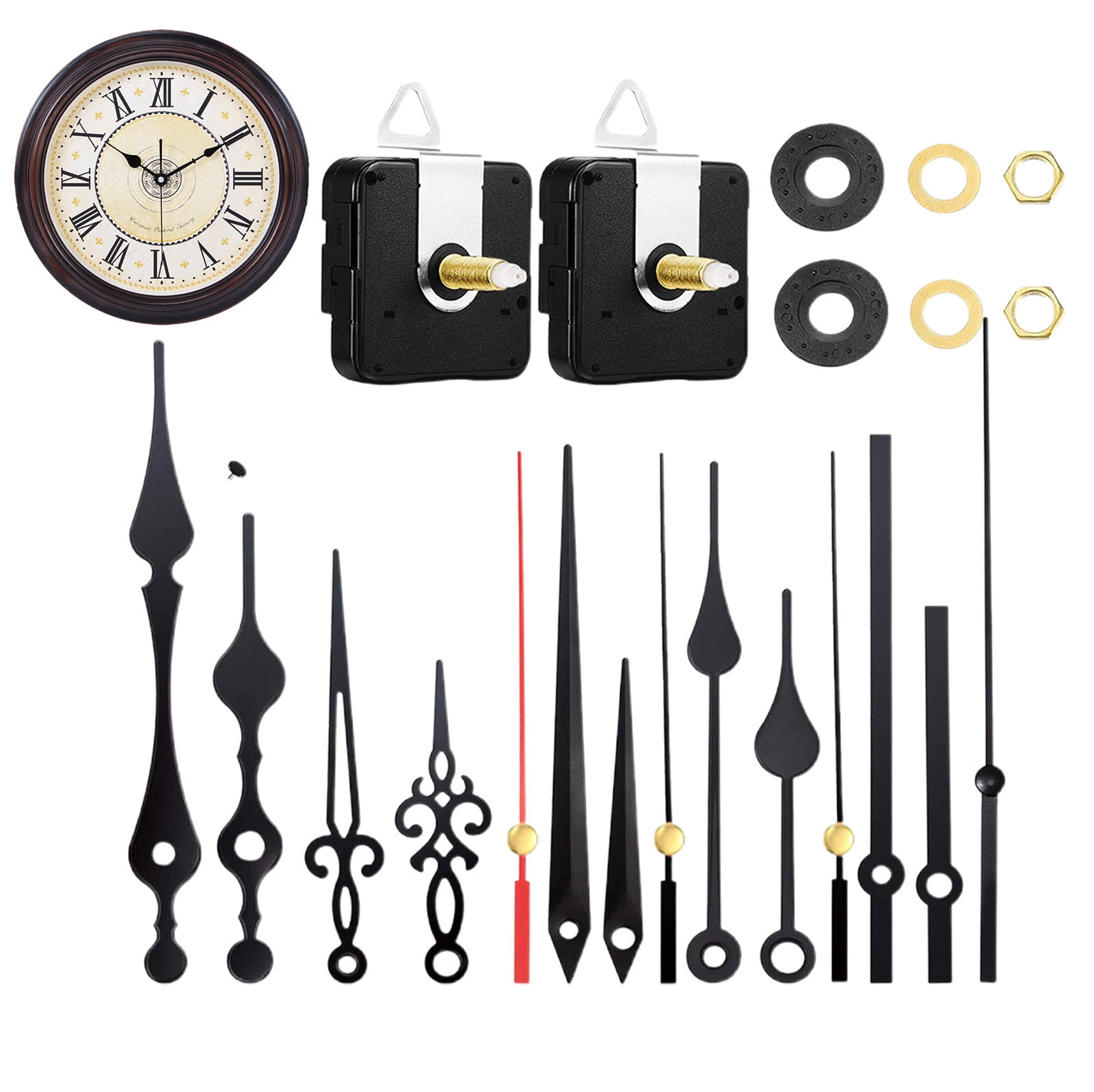 PATLOLLAV 2 Pcs Quartz Clock Mechanism Kit, Clock Mechanisms Mattery ...