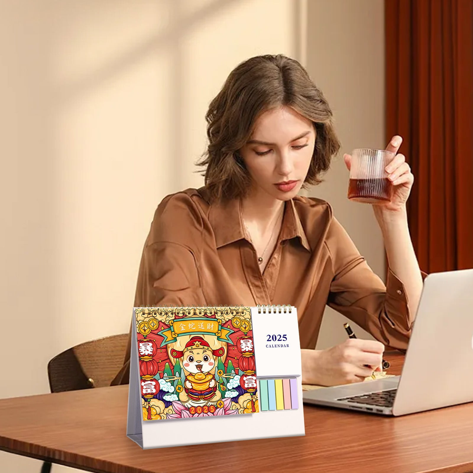 PATLOLLAV 2025 Chinese Desk Calendar Monthly Flip Standing Calendar ...