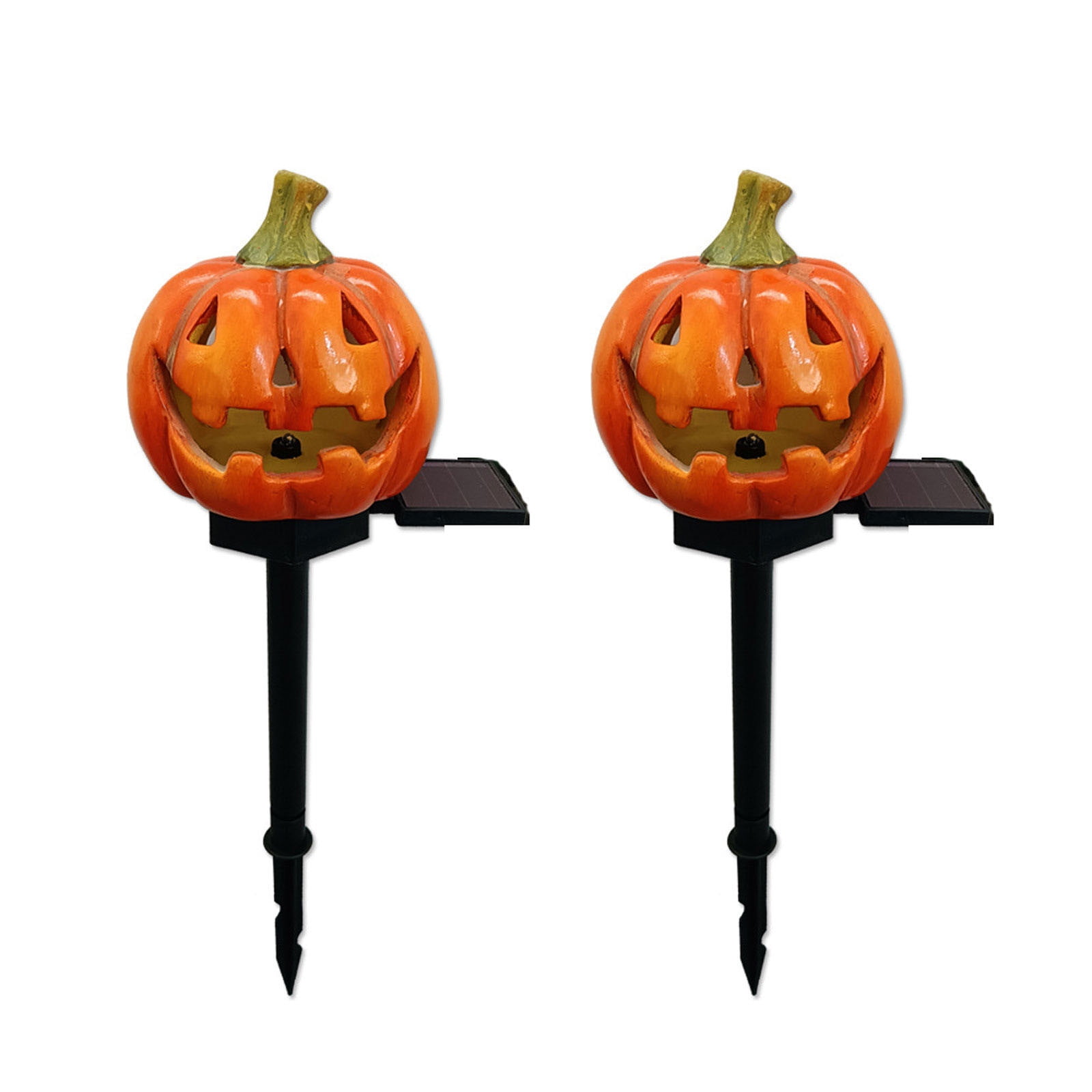 PATLOLLAV 2Pcs Halloween Outdoor Pumpkin Solar Path Light,LED ...