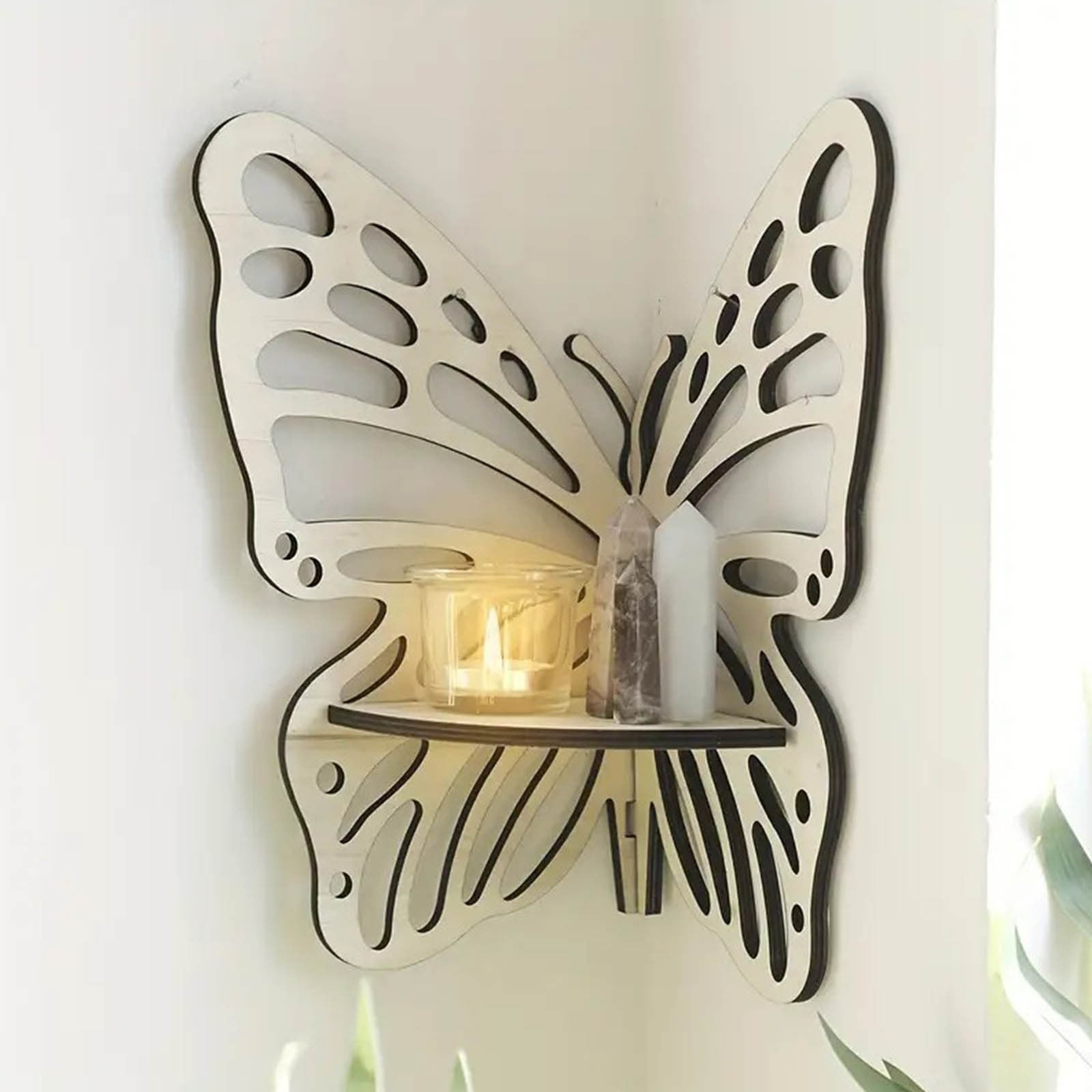 PATLOLLAV Floating Shelf, 30cm x 28cm, Butterfly Decorative Wall Shelf ...