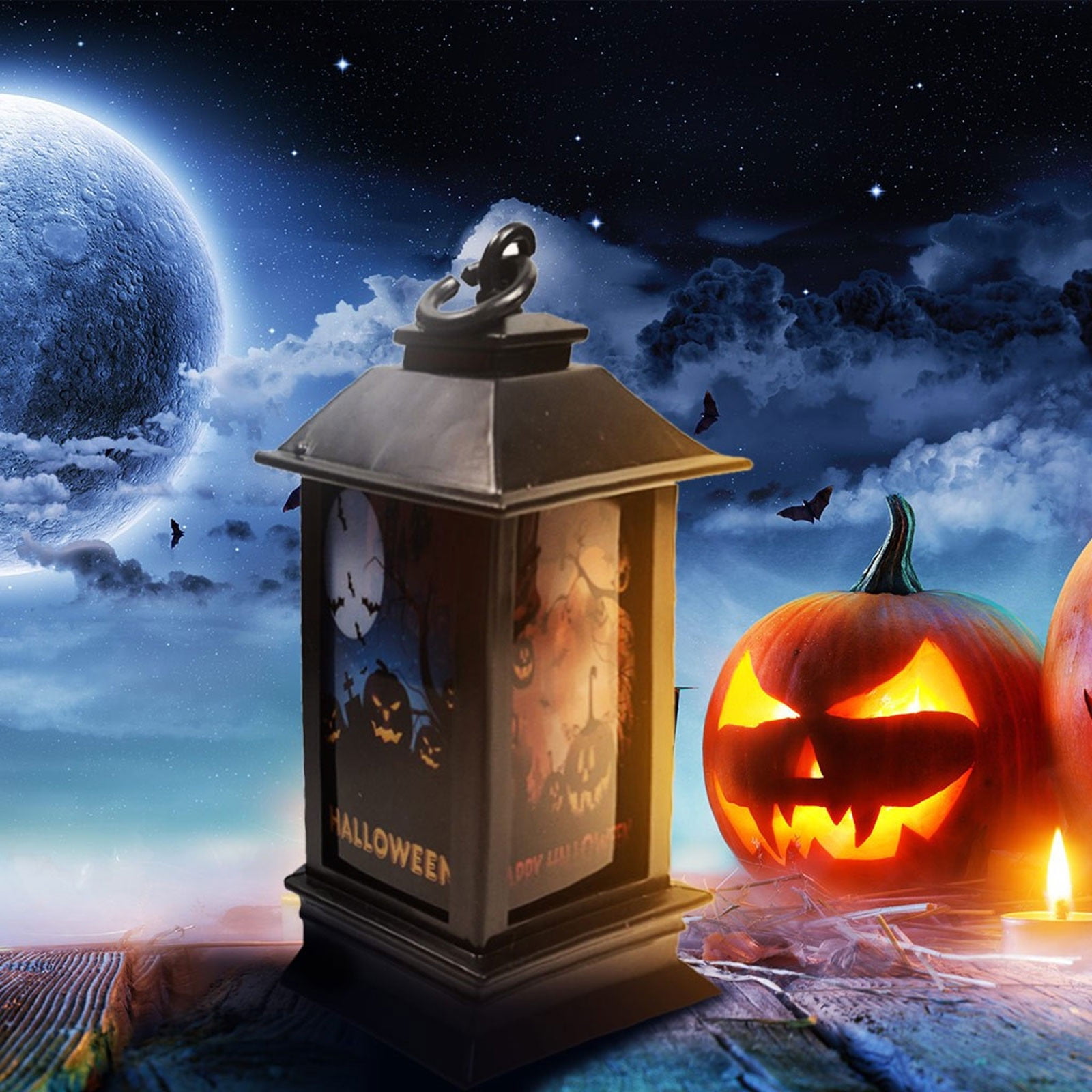 PATLOLLAV 3pcs Halloween Snow Globe Lantern,Halloween Decoration ...