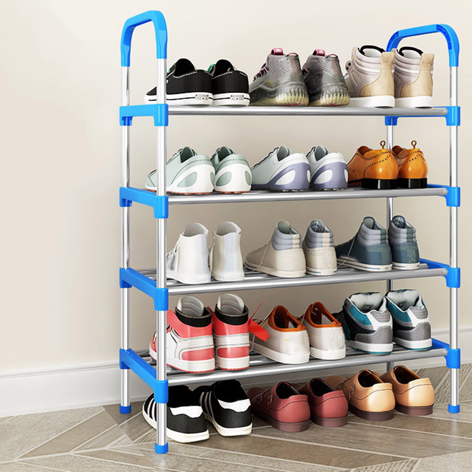 PATLOLLAV 4-Tier Shoe Rack,Space Saving Expandable and Adjustable Shoe ...