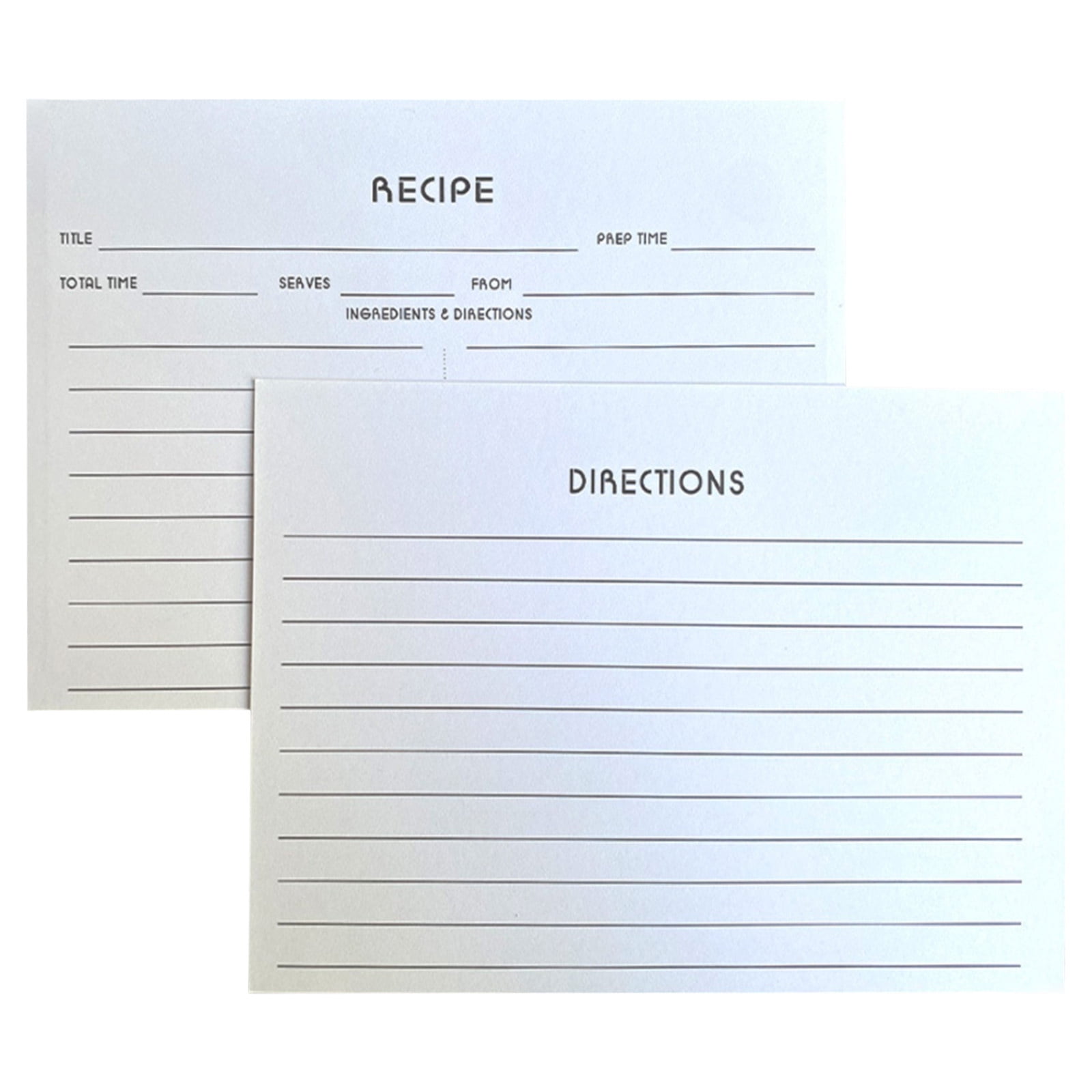 PATLOLLAV 4x6 inch Recipe Cards,Set of 50 Pcs Double-sided Printing ...