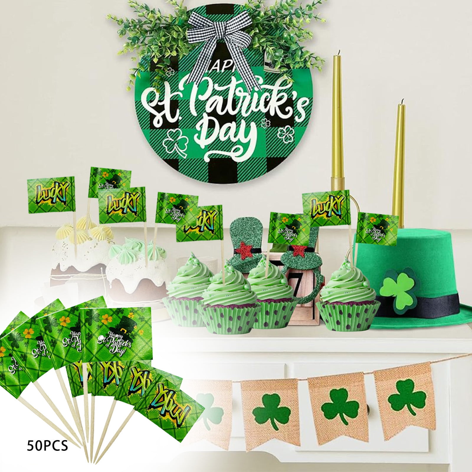 PATLOLLAV 50 Pcs Toothpick For St Patrick's Day Decorations Irish ...