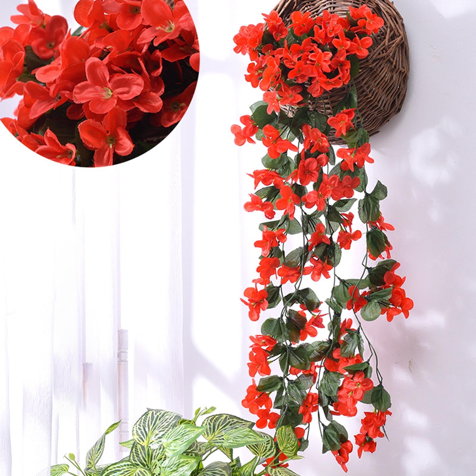 PATLOLLAV Artificial Hanging Flowers Violet, UV Resistant Fake Plastic ...
