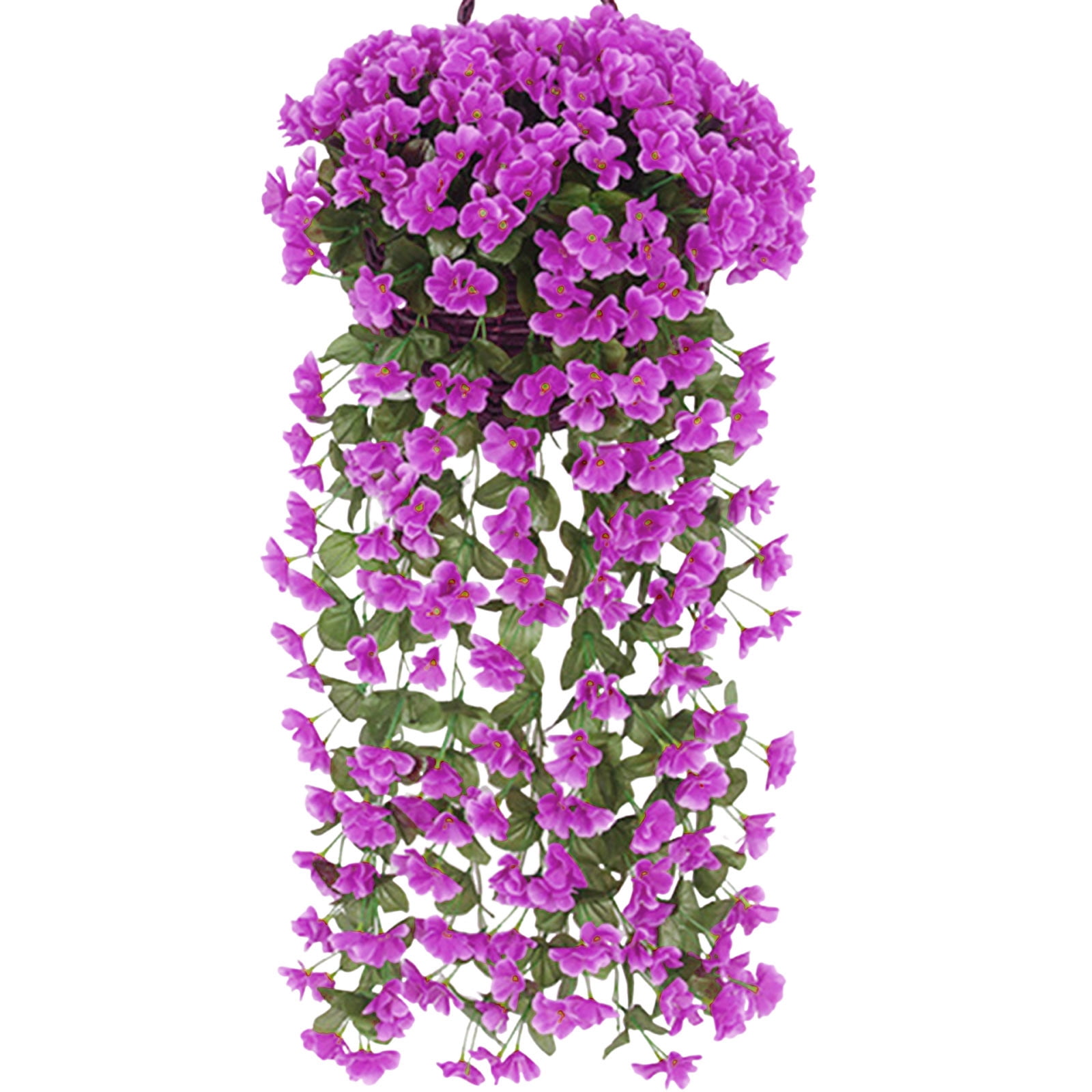 PATLOLLAV Artificial Hanging Violet Flowers, UV Resistant Artificial ...
