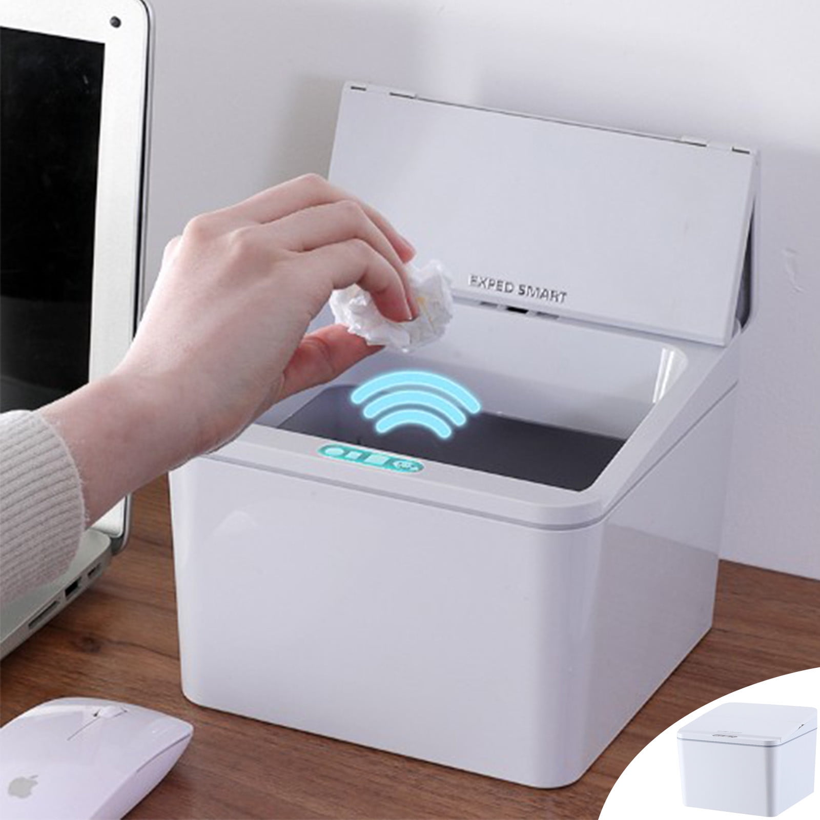 PATLOLLAV Automatic Trash Can for Desk,Touchless Smart Motion Sensor ...