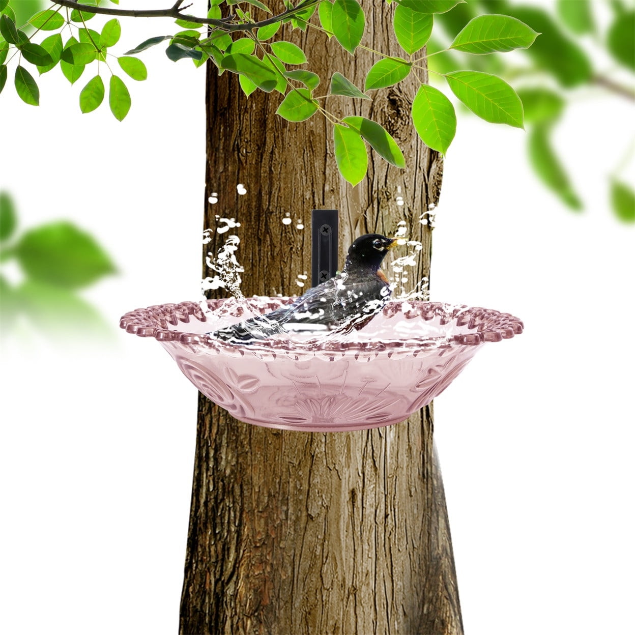 PATLOLLAV Bird Bath Tree Mounted, Plastic Garden Bird Bath & Bird ...