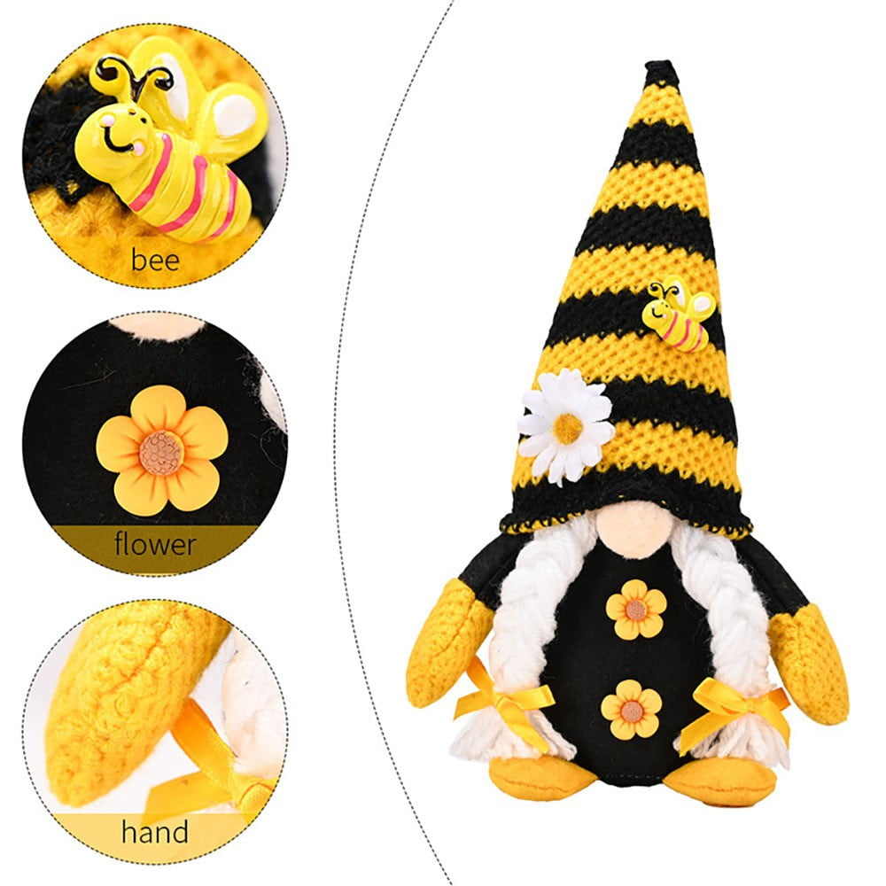 PATLOLLAV Bumble Bee Gnomes Plush Decor,Handmade Summer Gnomes ...