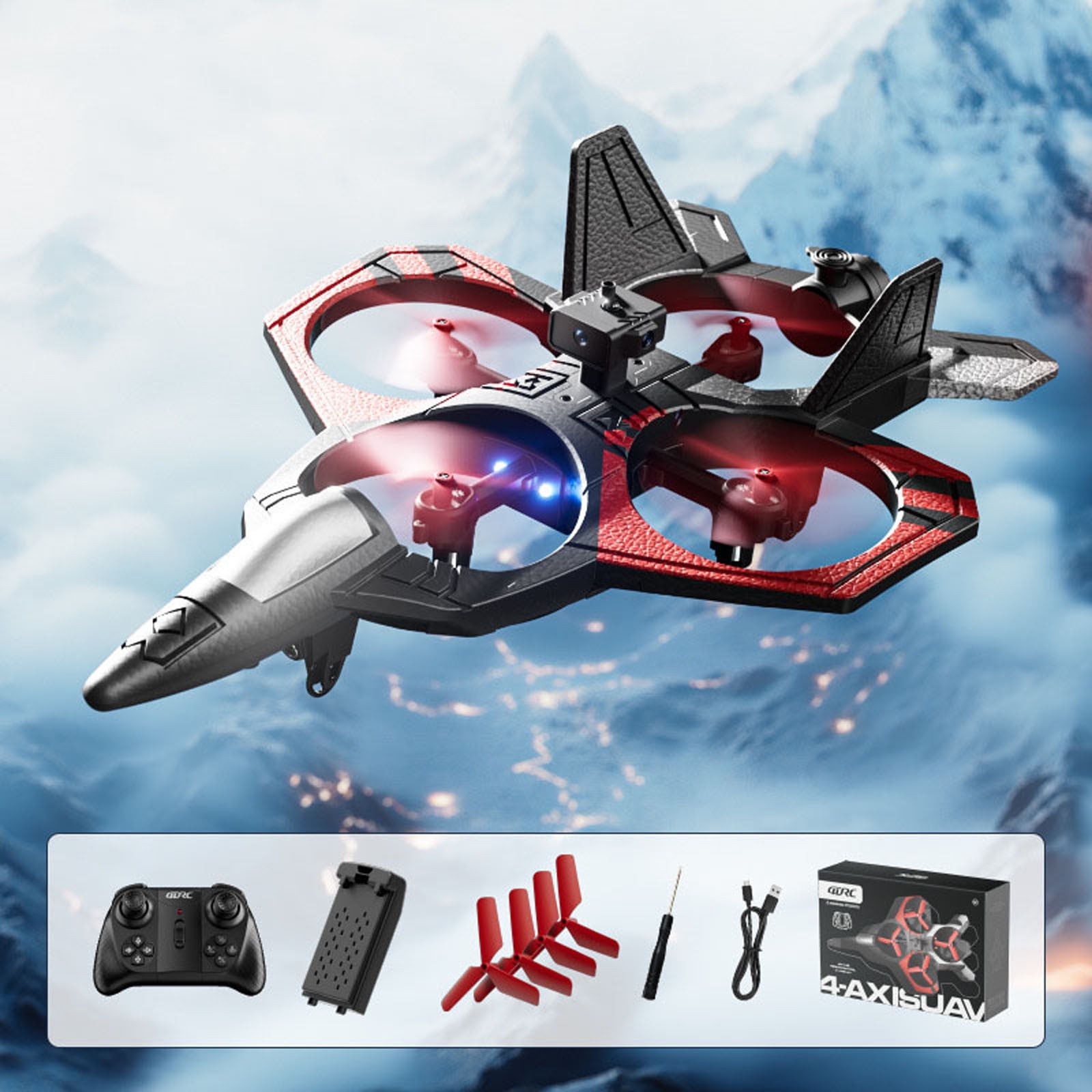 PATLOLLAV Christmas Drone,RC Fighter Airplane,Cool Obstacle Avoiding ...
