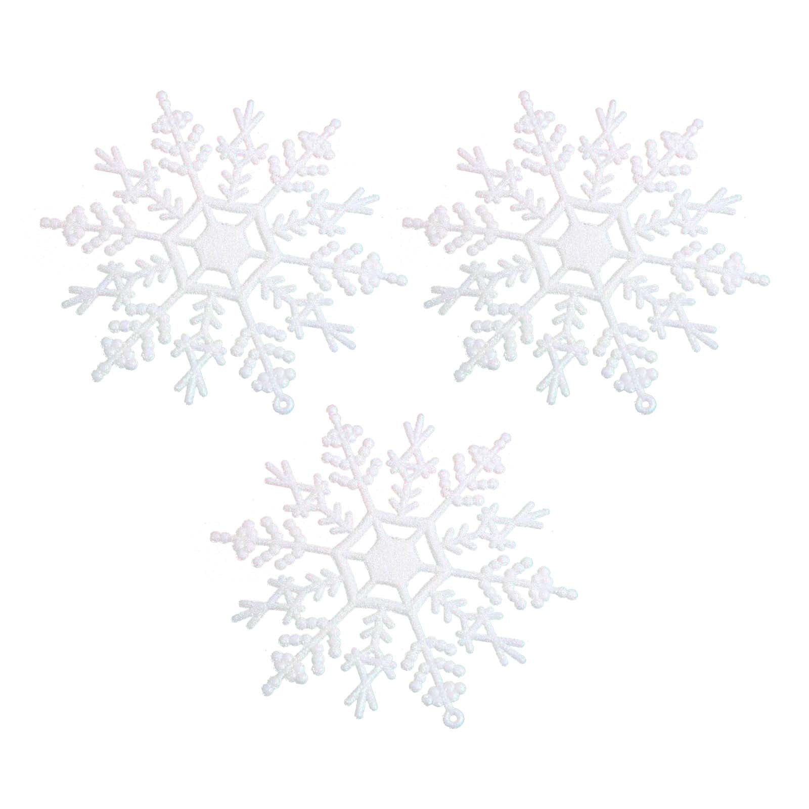 PATLOLLAV Christmas Glitter Snowflake Ornaments, Wooden Snowflake ...