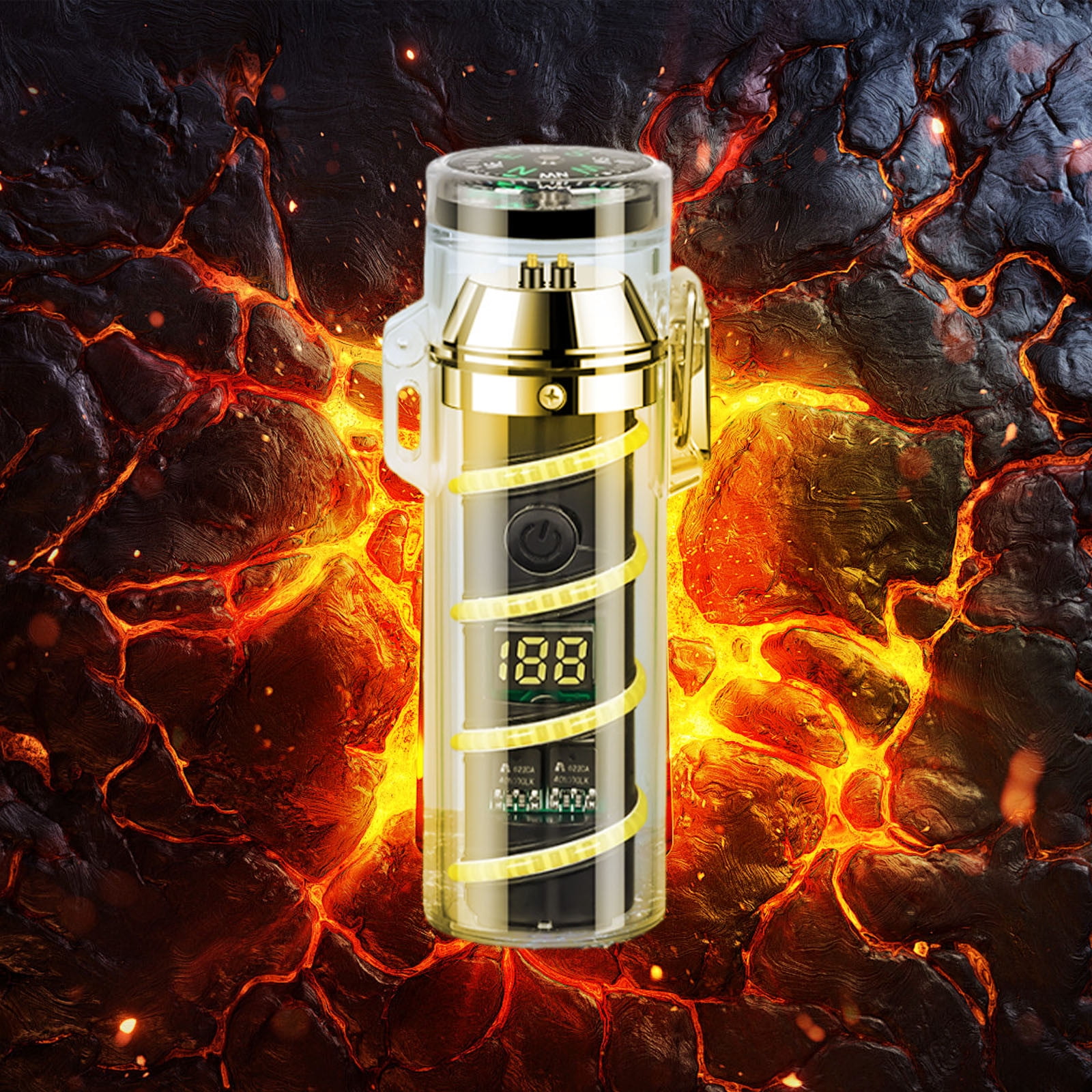 PATLOLLAV Clear Cover Electric Rechargeable Lighter with Digital ...