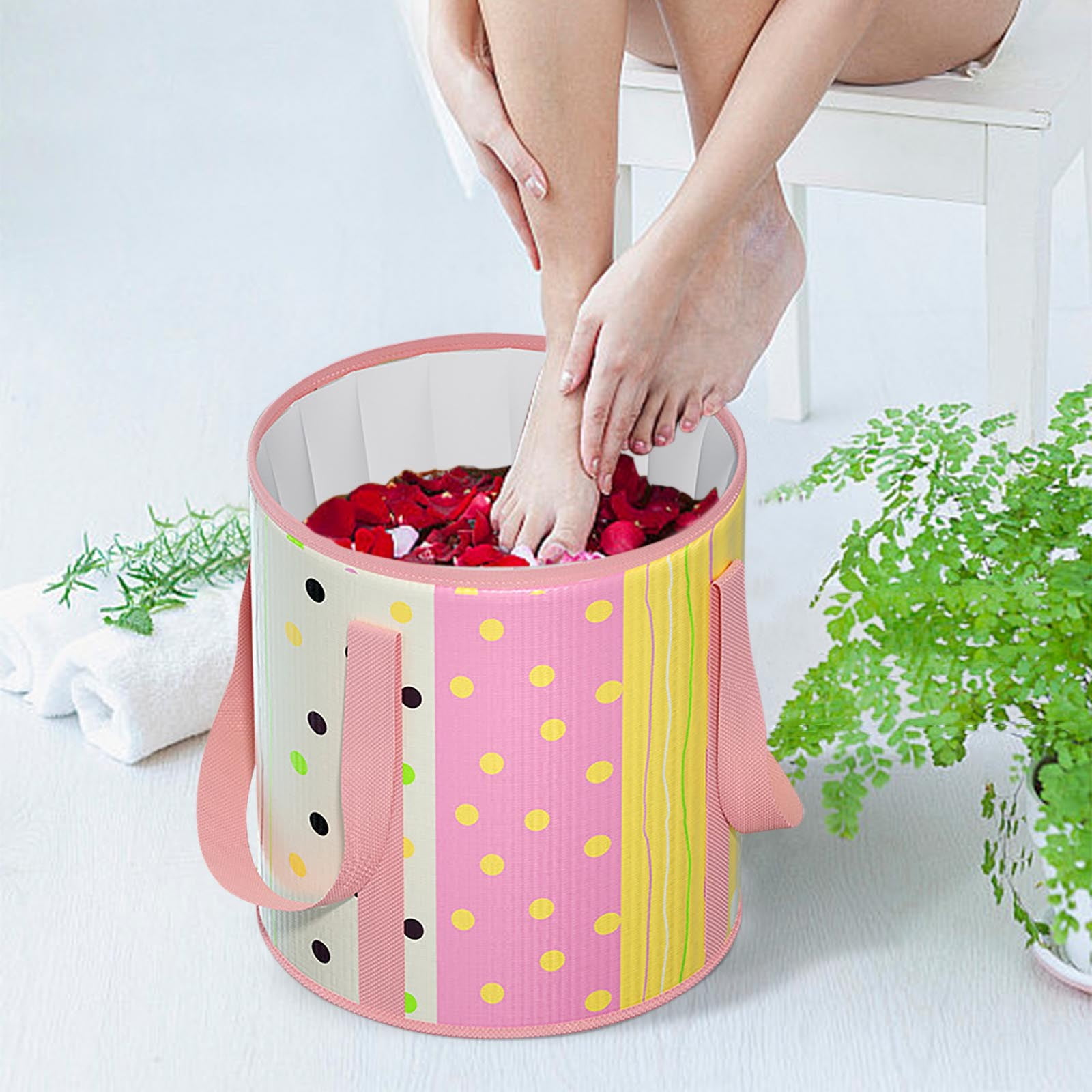 PATLOLLAV Collapsible Feet Soaking Bath Tub Collapsible Bucket,Colorful ...