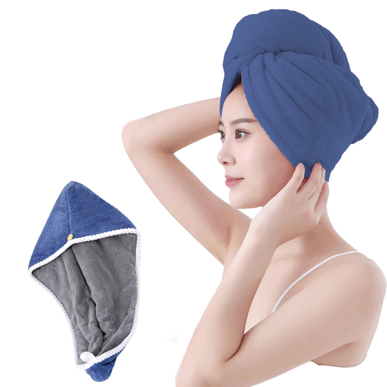 PATLOLLAV Coral Towel to Velvet Soft Shower Absorbent Dry Increase Cap ...