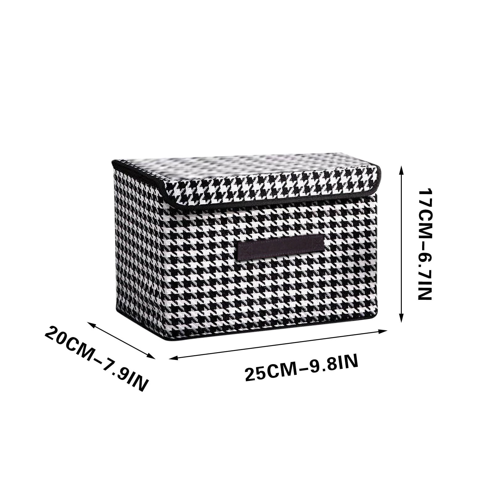 PATLOLLAV Cubes Storage Box with Lid,Houndstooth ParttenLinen Fabric ...