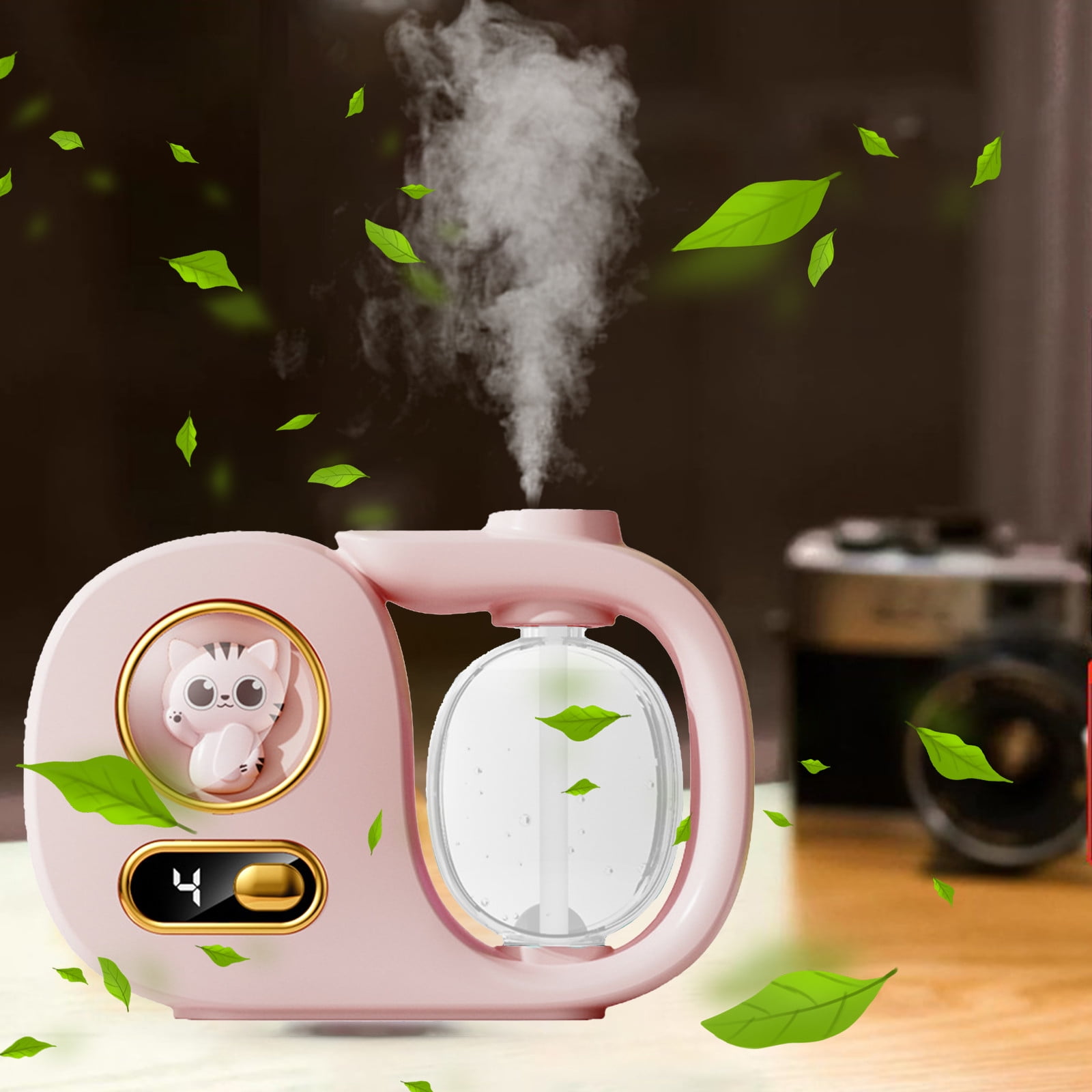 PATLOLLAV Cute Cat Aroma Diffuser with Essential Oil,Digital Display ...