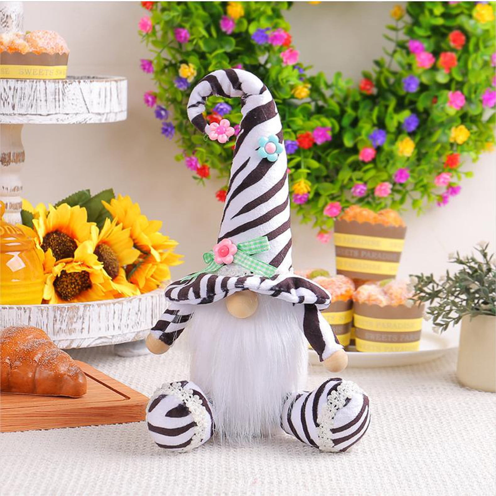 PATLOLLAV Cute Zebra Gnome Plush Doll,Handmade Gnome Guardian Animal ...