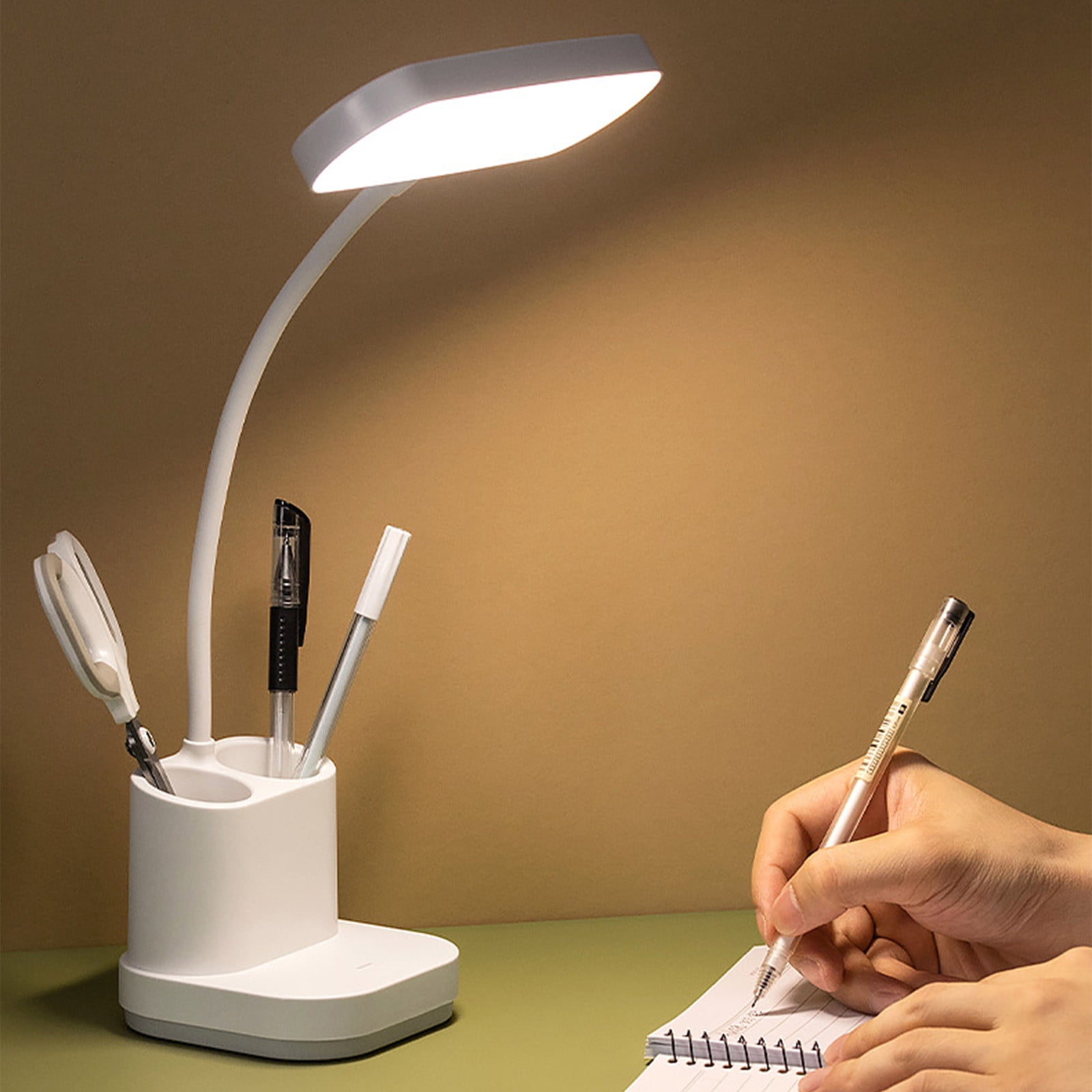 PATLOLLAV Desk Lamp with Pen Holder,Dimming Desk Lamp for College Dorm ...