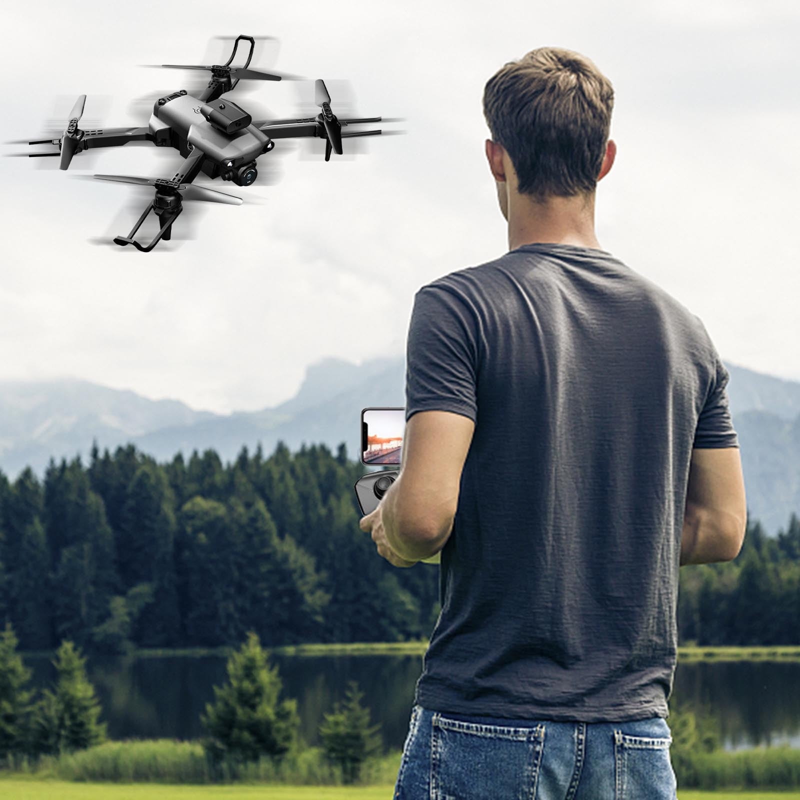 PATLOLLAV Dual Camera HD Drone,Flowing Light Positioning Comprehensive ...